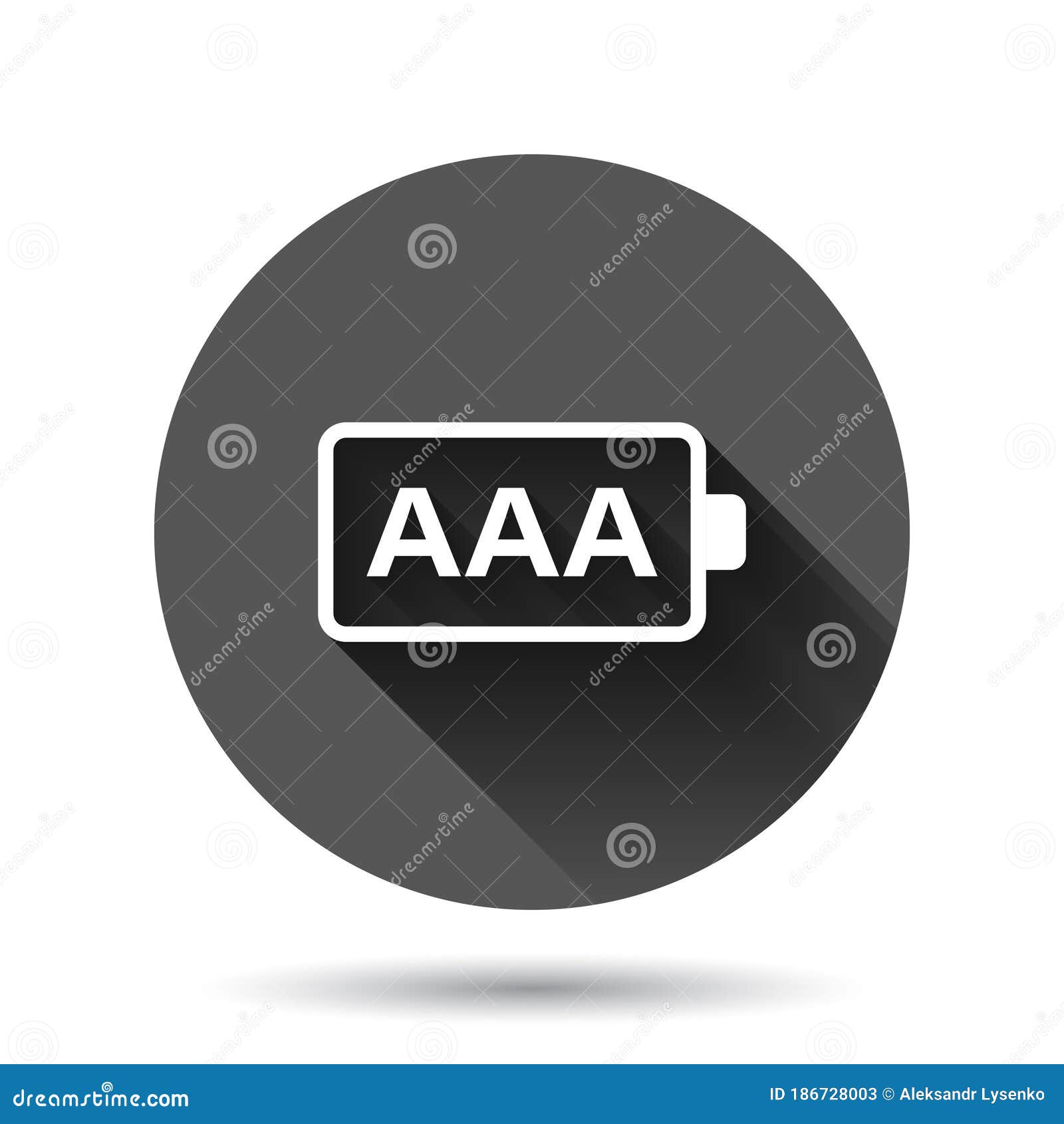 AAA Battery Icon in Flat Style. Power Level Vector Illustration on ...