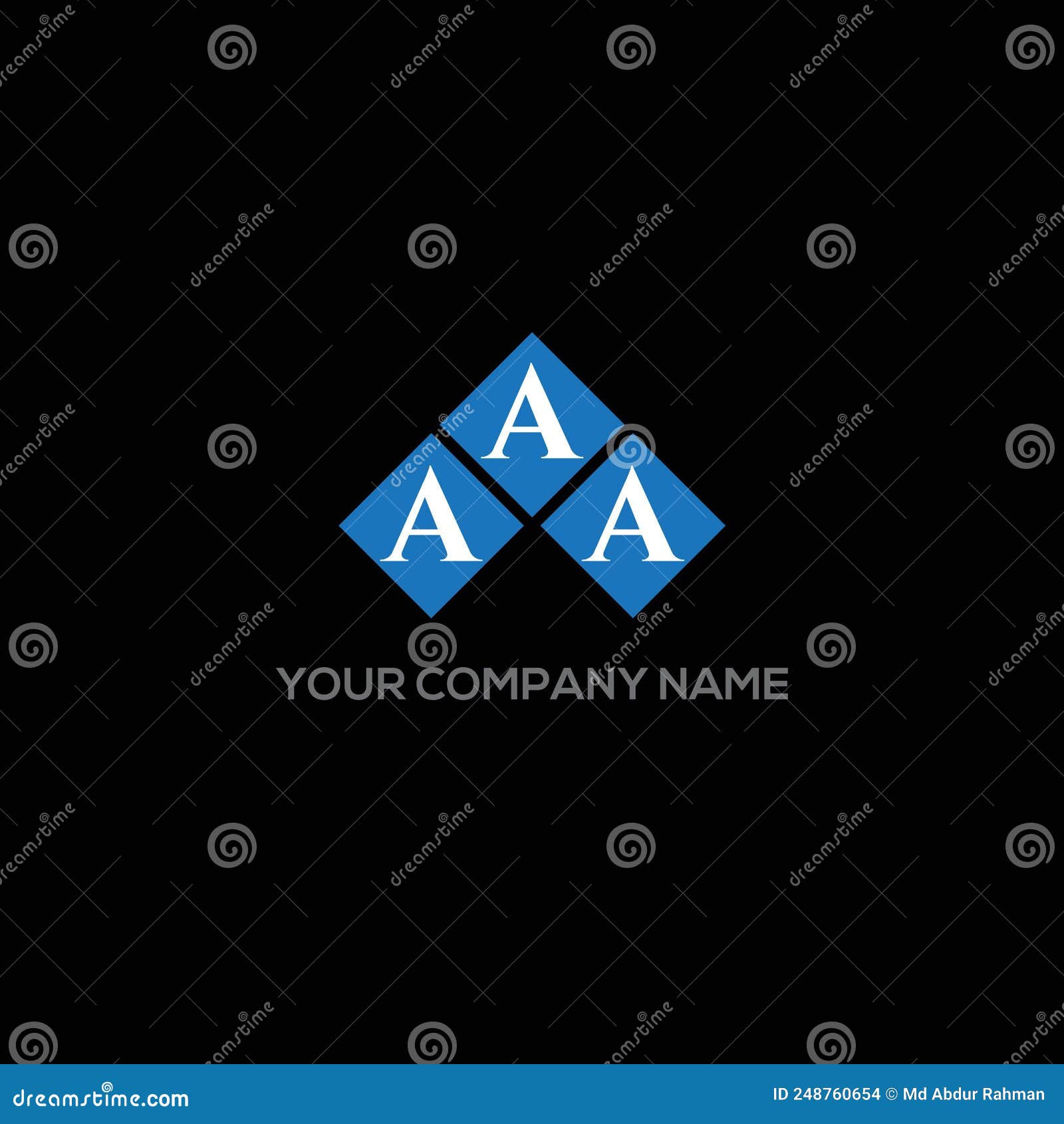 AAA Letter Logo Design on BLACK Background. AAA Creative Initials ...