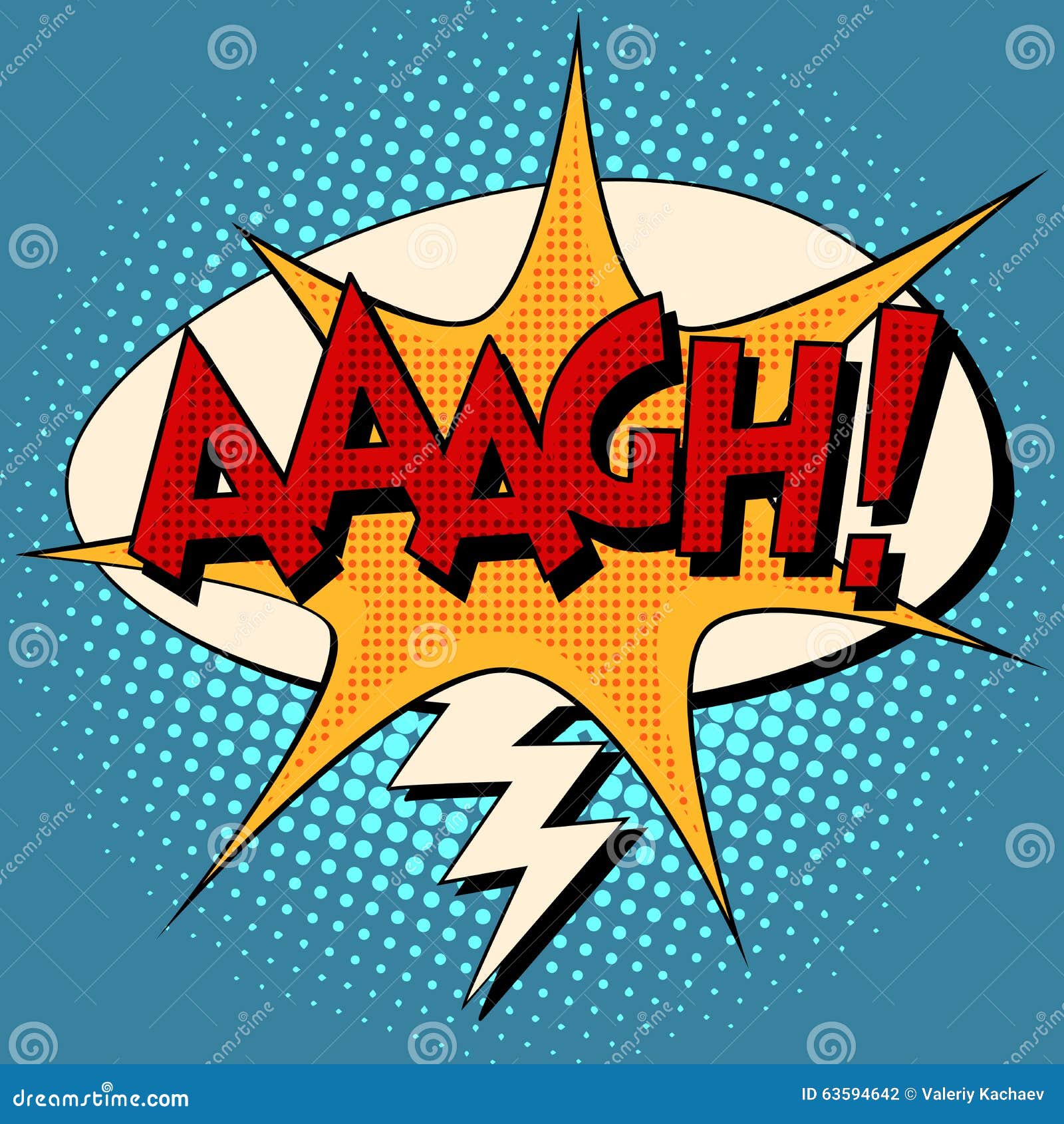 Aaagh Comic Bubble Retro Text Stock Vector - Illustration of text ...