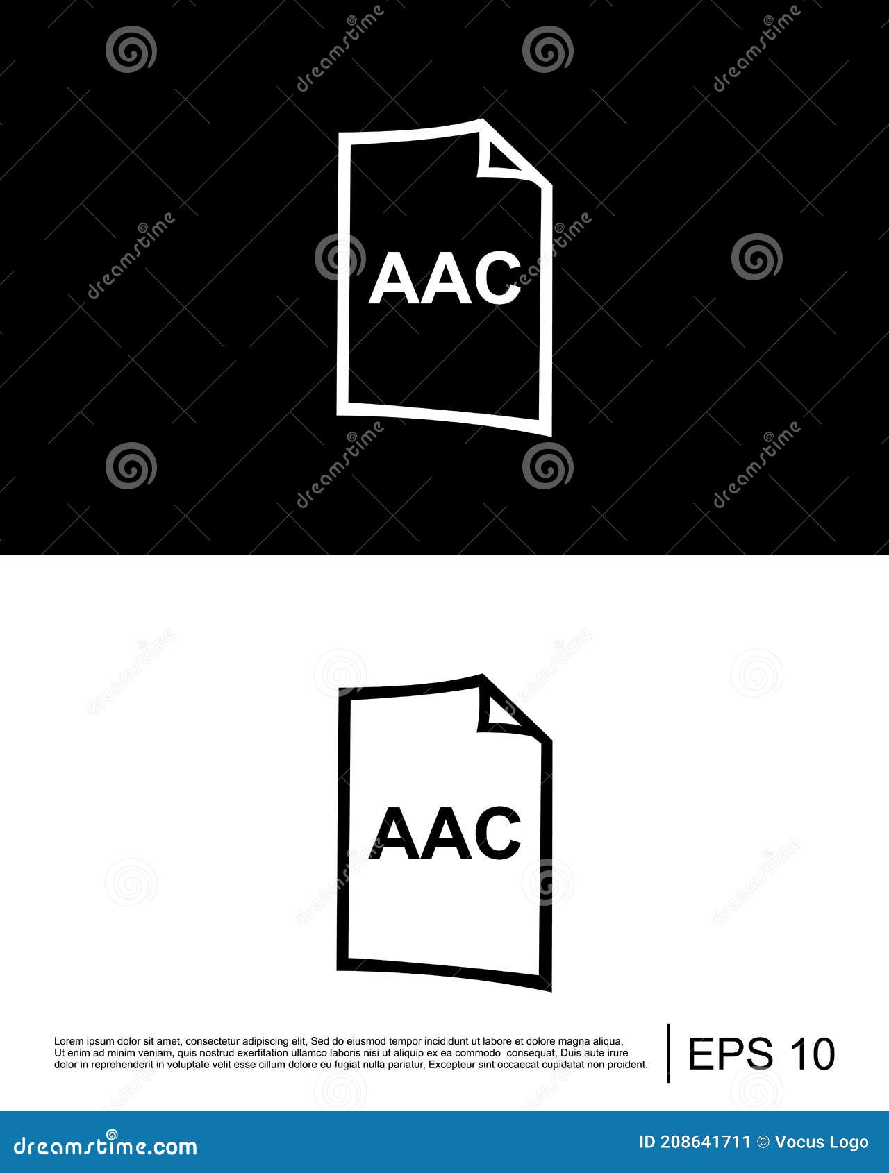 Aac File Format Icon Template Stock Illustration - Illustration of ...