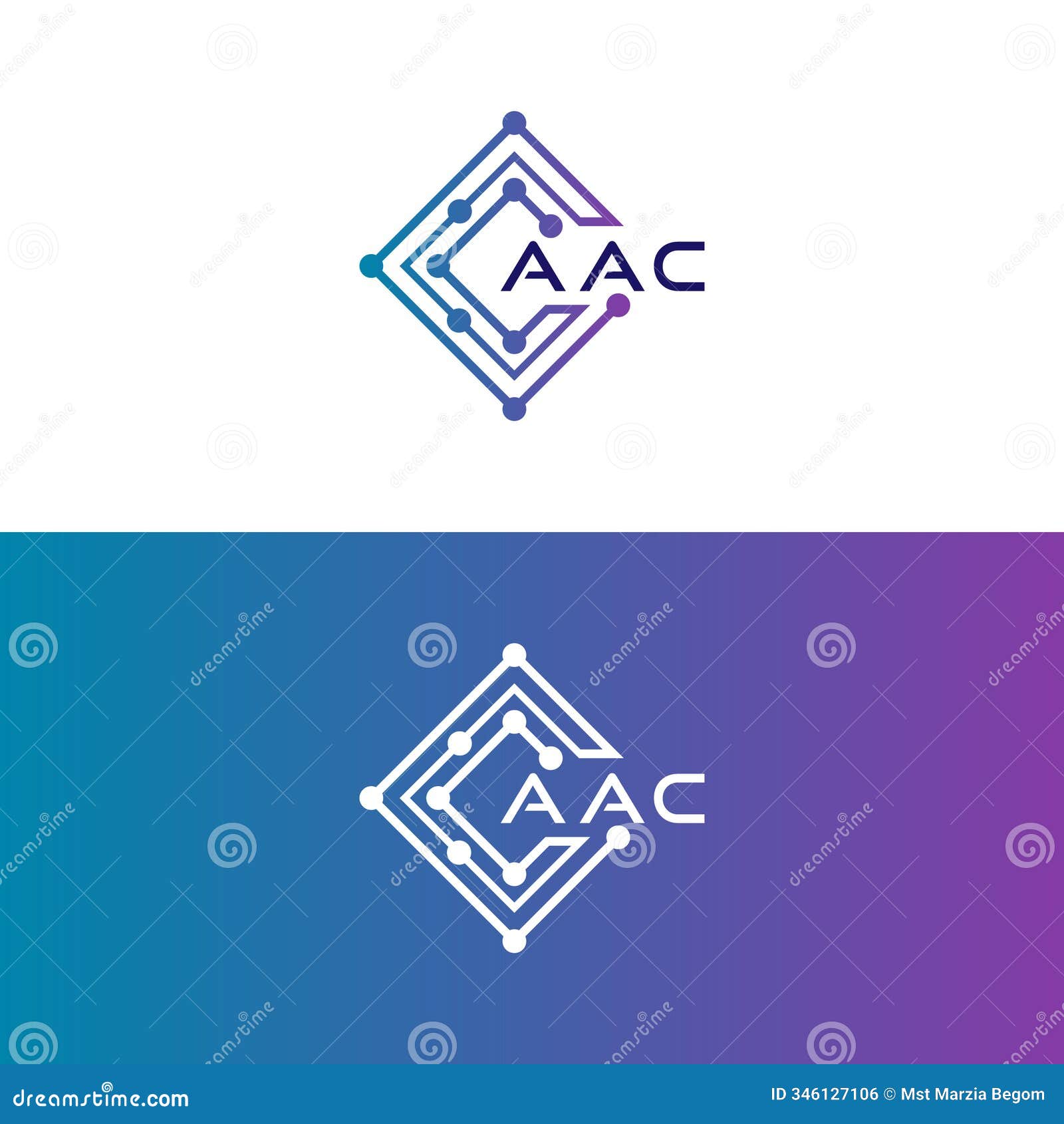Aac Tech Initial Logo Design Icon for Technology, Digital, Tech ...