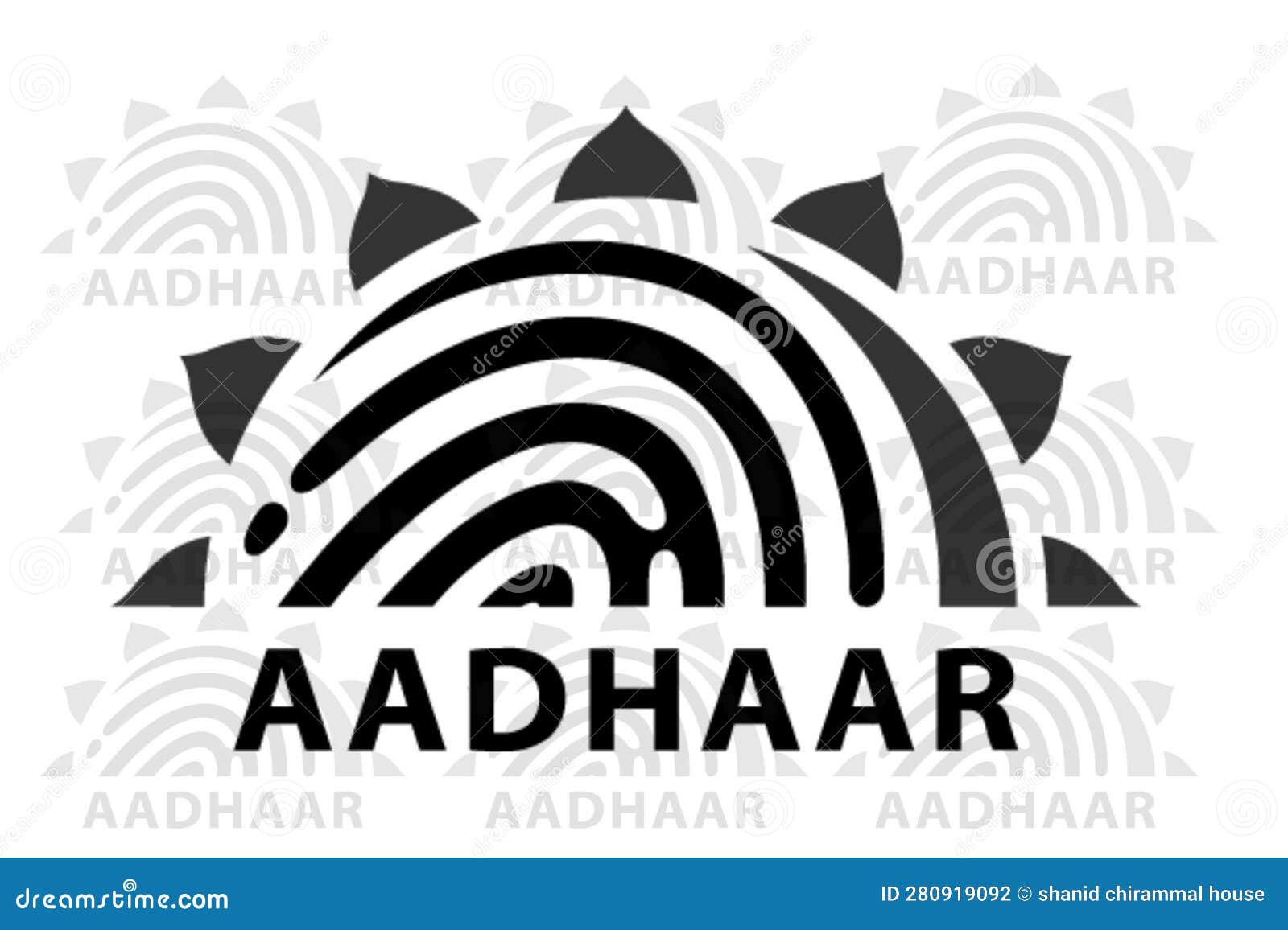 Aadhaar Logo Black Isolated on White Stock Illustration - Illustration ...
