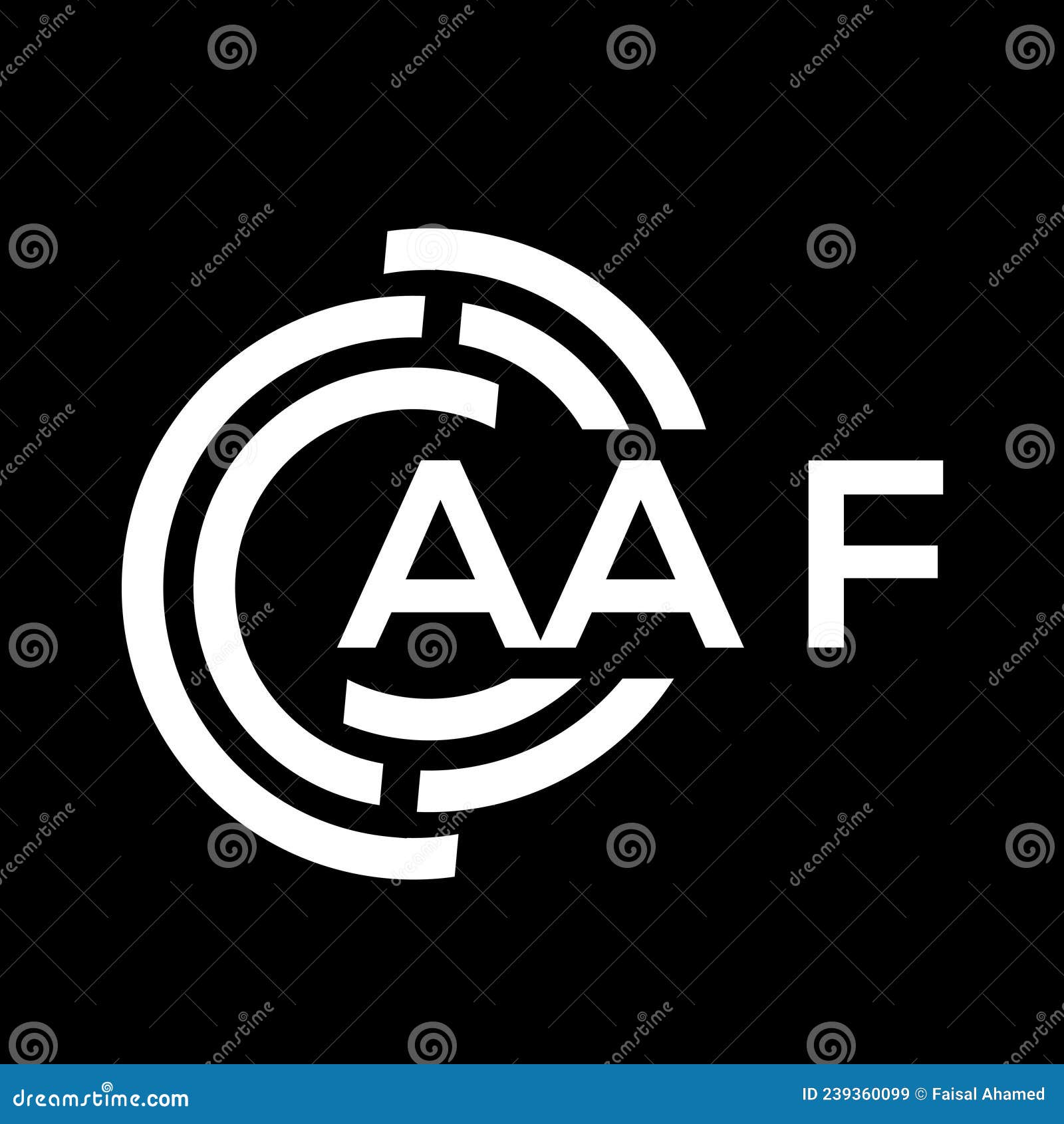 AAF Letter Logo Design on Black Background. AAF Creative Initials ...