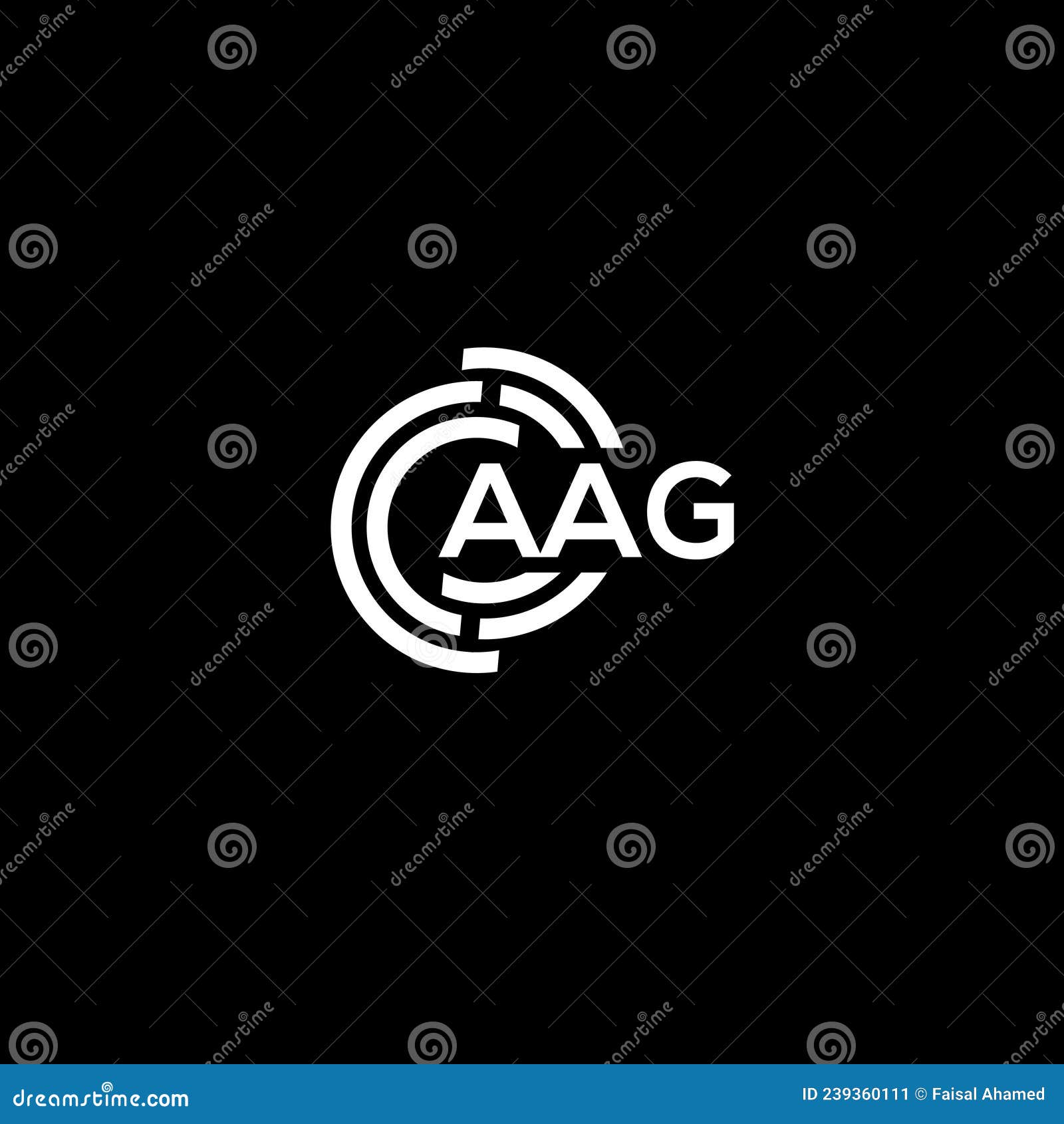 AAG Letter Logo Design on Black Background. AAG Creative Initials ...