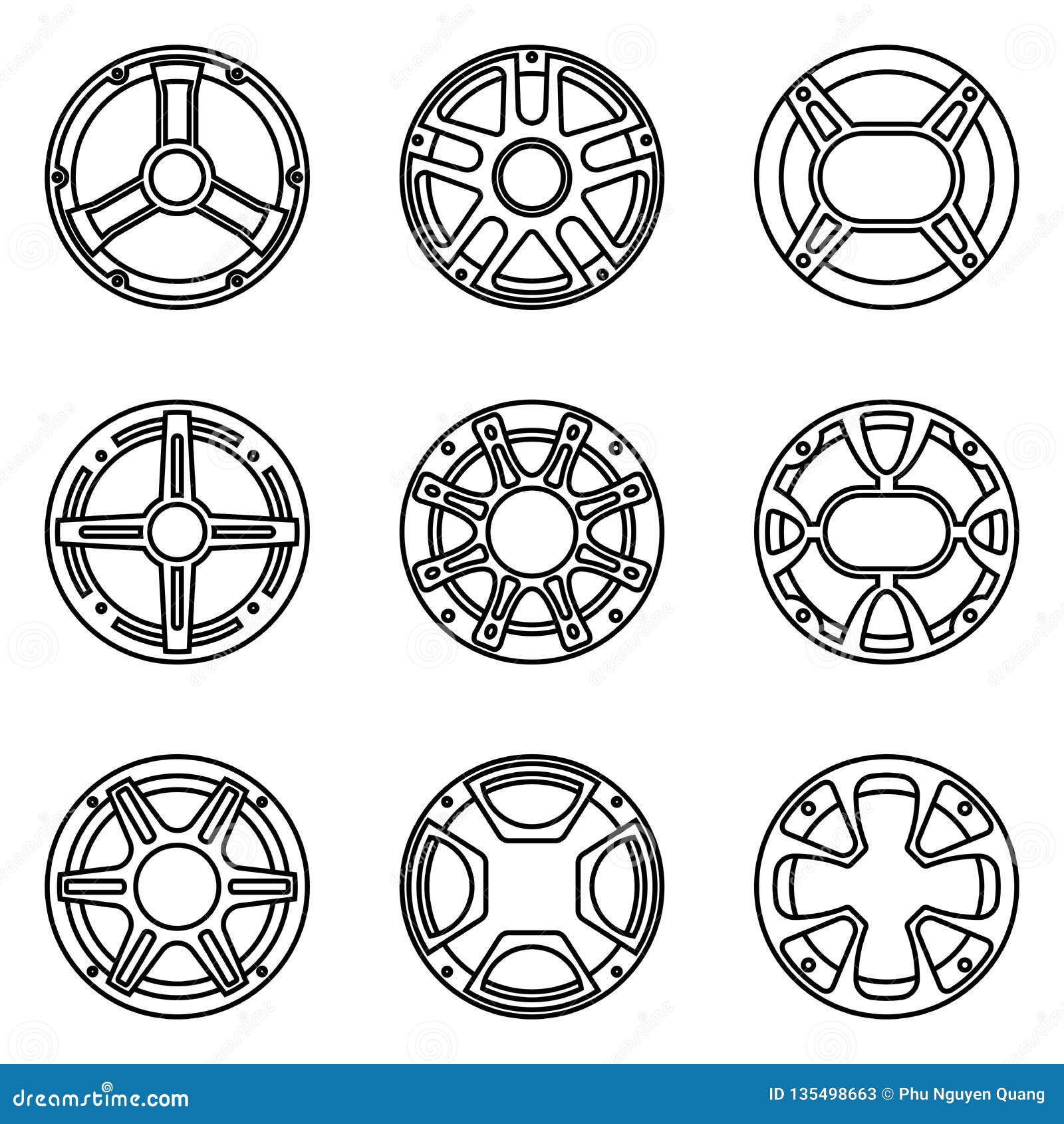 Speaker Mesh Grille Protection. Vector Thin Line Stock Vector ...