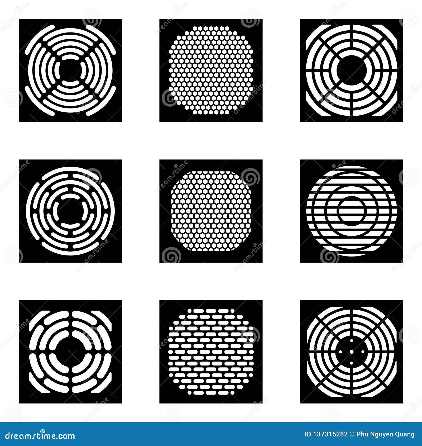 Vent Plate for Cooling Fan Icons . Vector Illustration Stock Vector ...