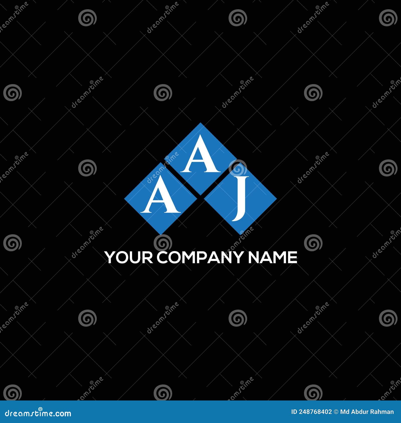 AAJ Letter Logo Design on BLACK Background. AAJ Creative Initials ...