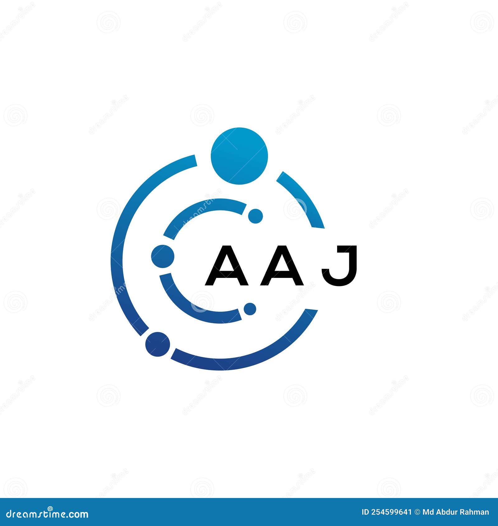 AAJ Letter Logo Design on Black Background. AAJ Creative Initials ...