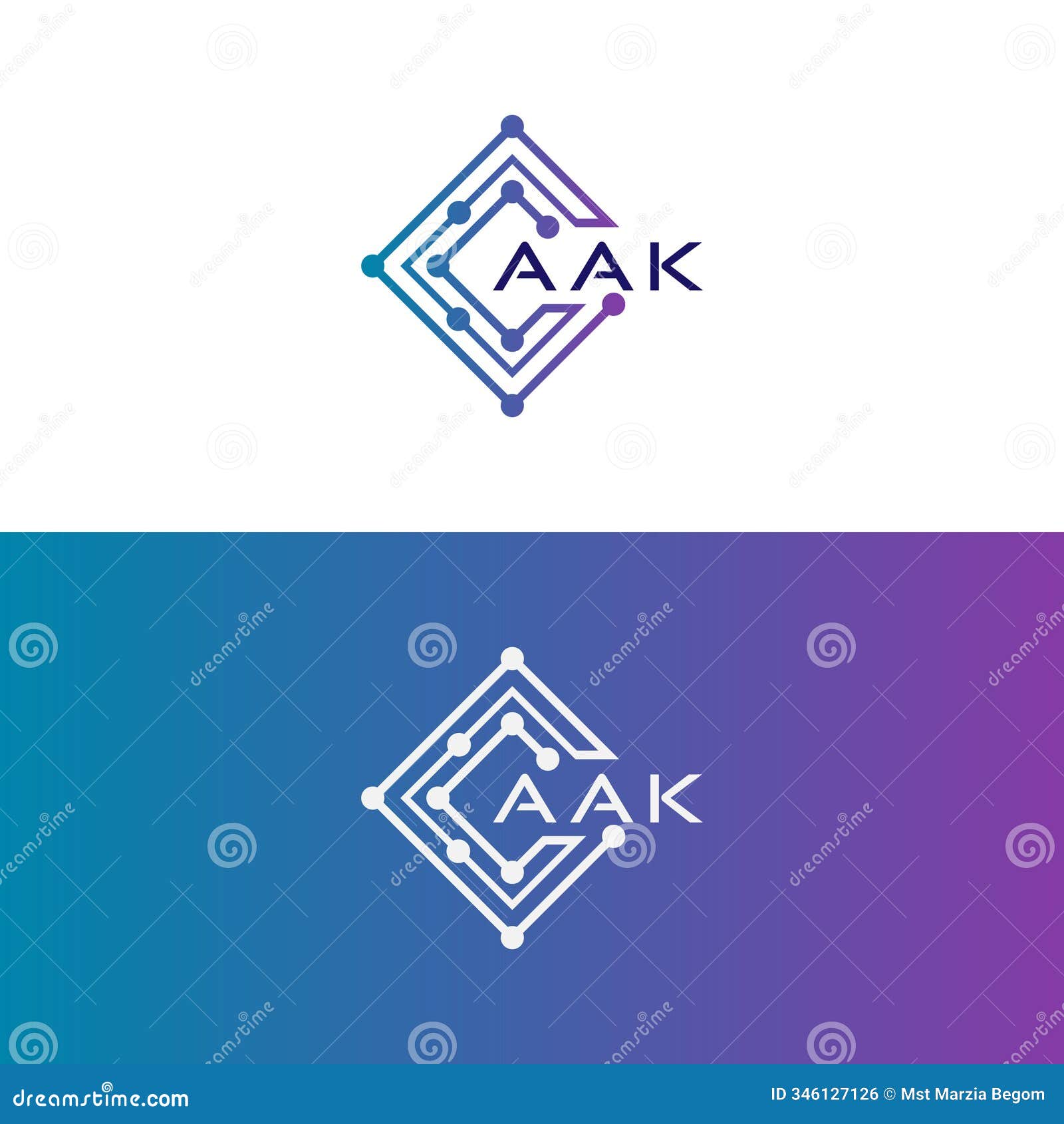 Aak Tech Initial Logo Design Icon for Technology, Digital, Tech ...