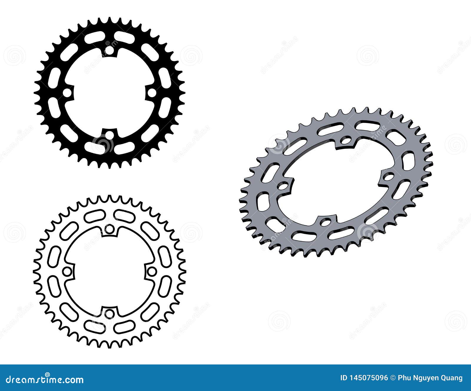 Steel Sprocket Wheel. Motorcycle Parts. Vector Illustration Stock ...