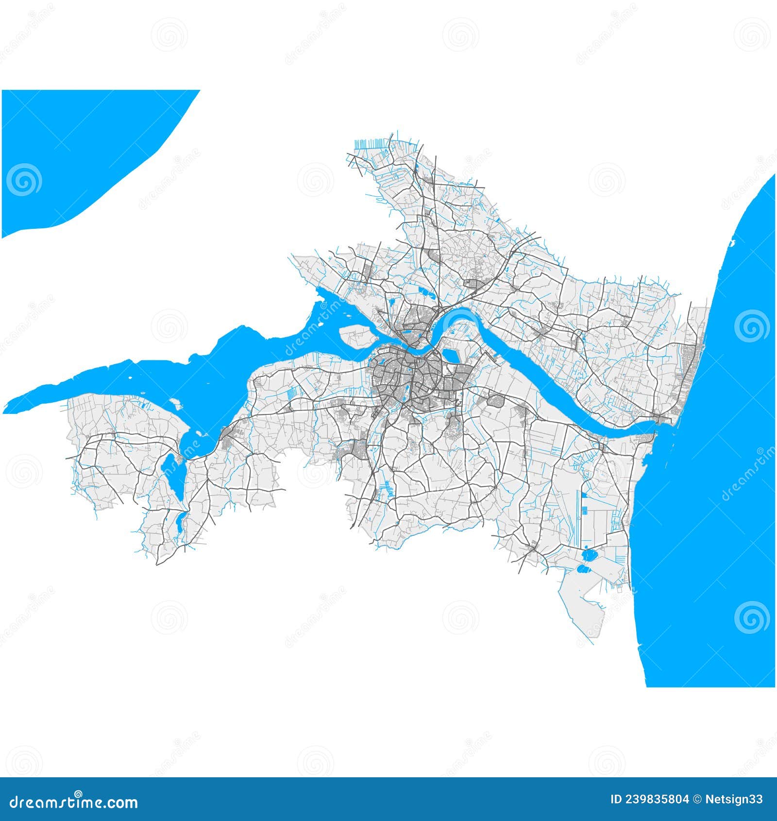 Denmark Map - High Detailed Black Map With Counties/regions/states Of ...