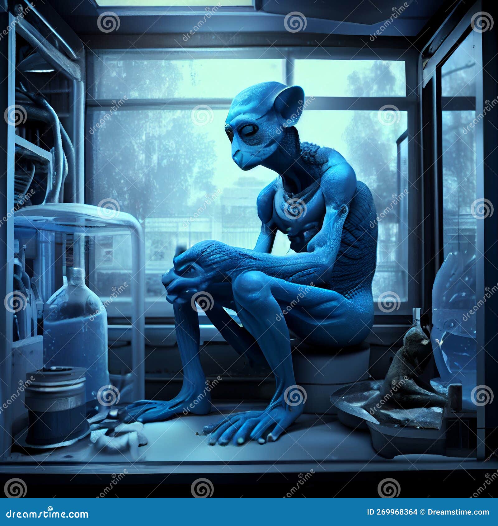 Aalien in a Test Tube with Dramatic Lighting. AI Generated Stock ...