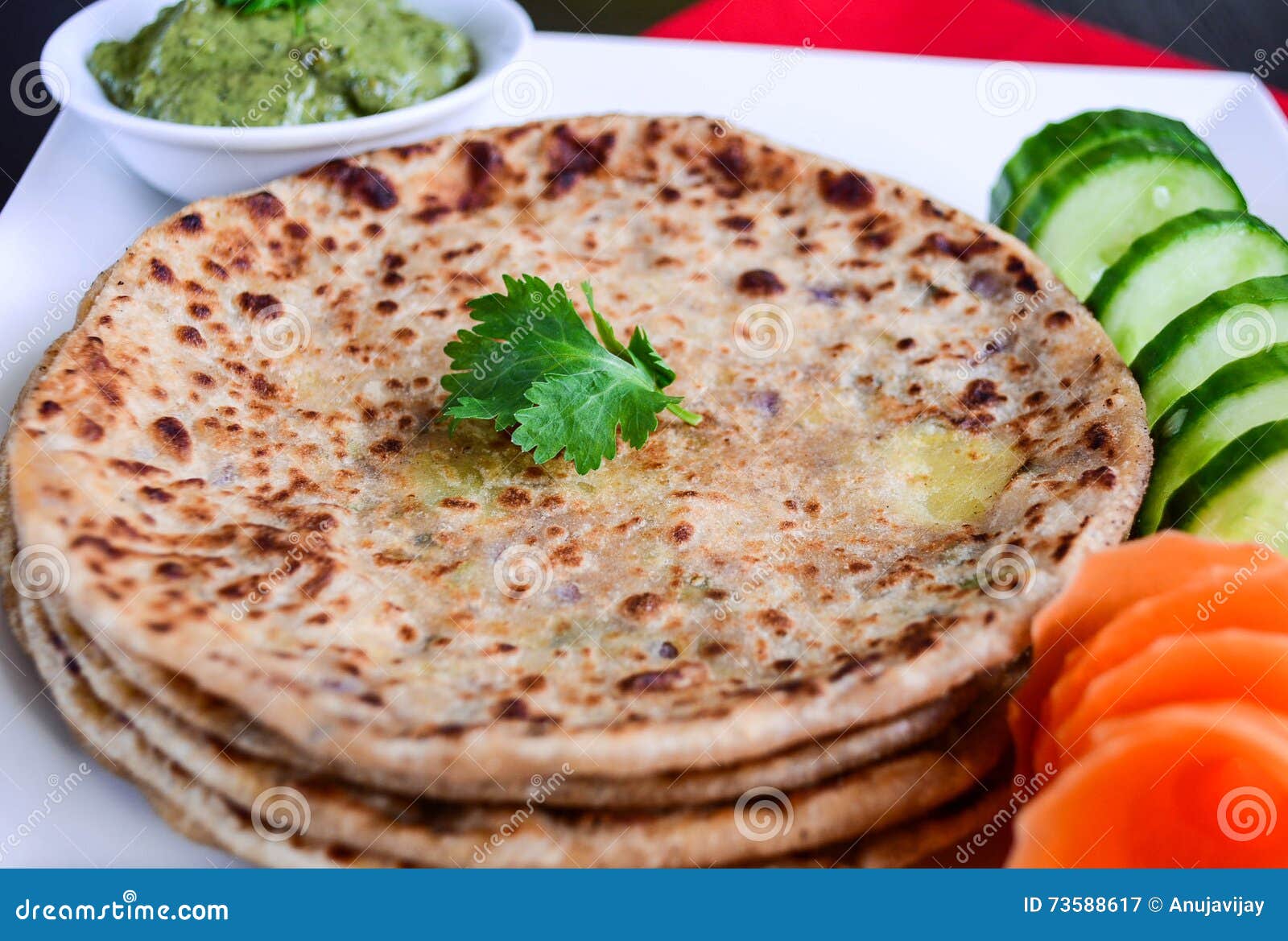 Aaloo Paratha or Potato Stuffed Flatbread Stock Image - Image of ...