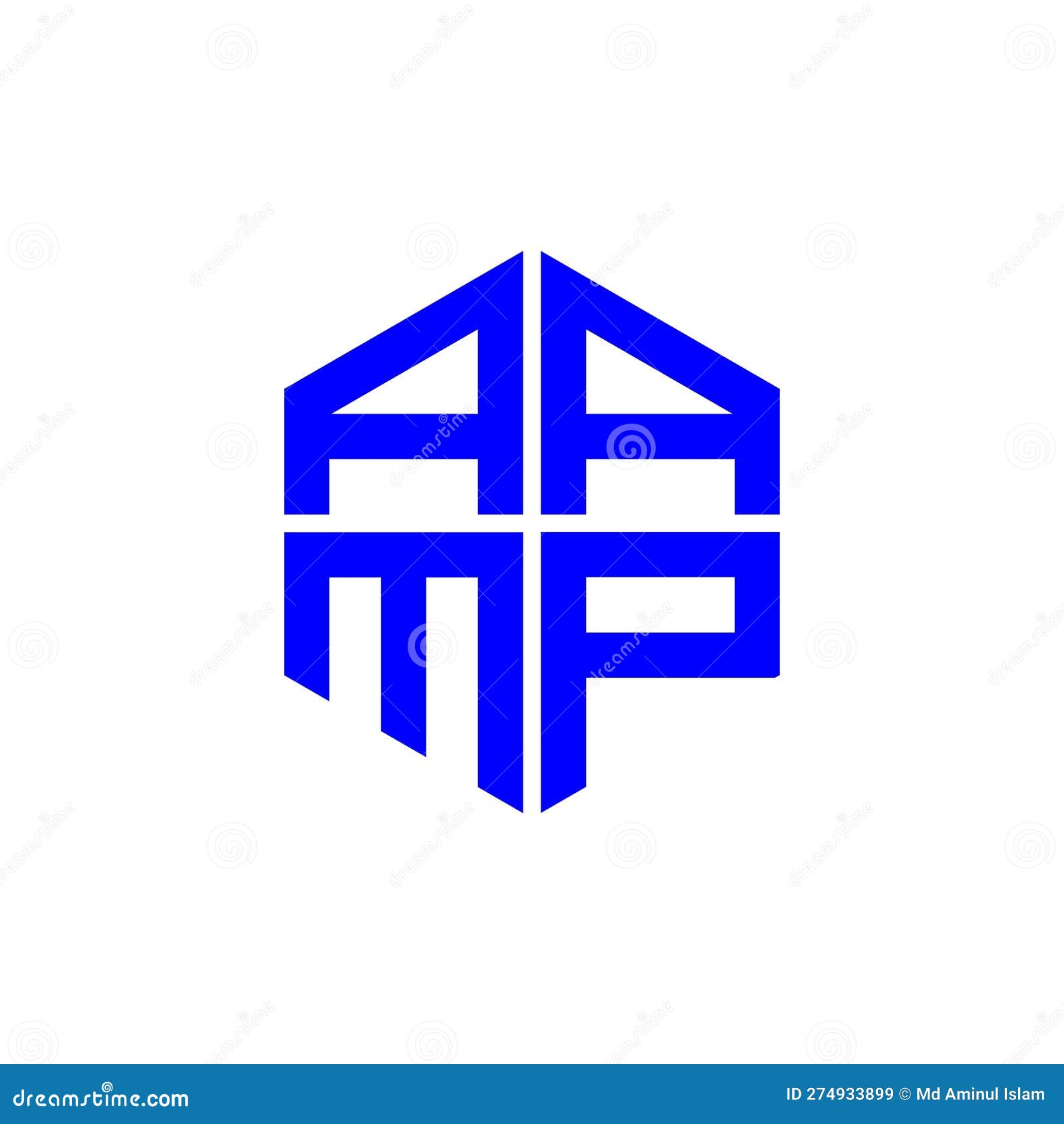 AAMP Letter Logo Creative Design with Vector Graphic, Stock Vector ...