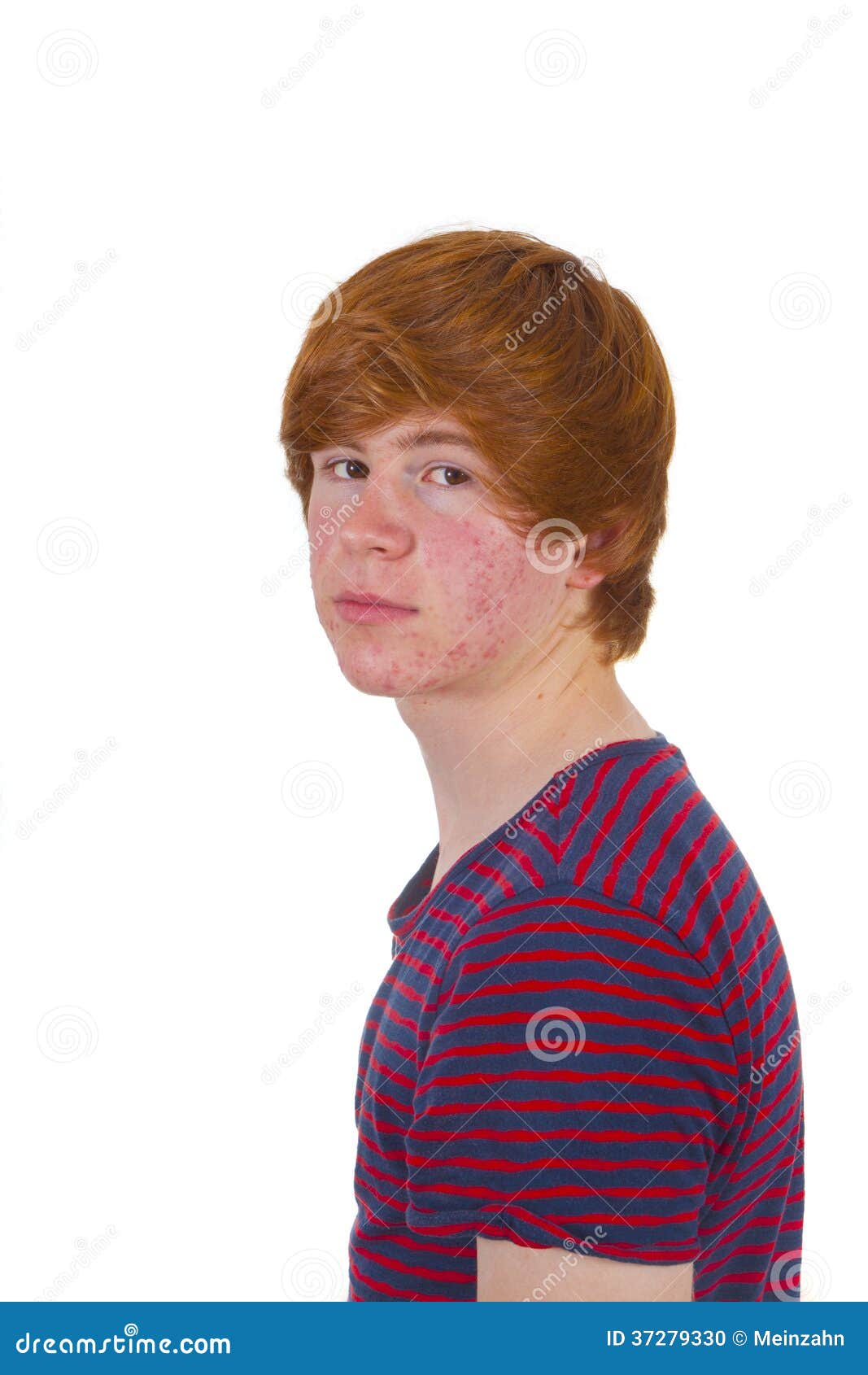 Aantrekkelijke Jongen in Puberteit Met Rood Stock Foto - Image of pret ...