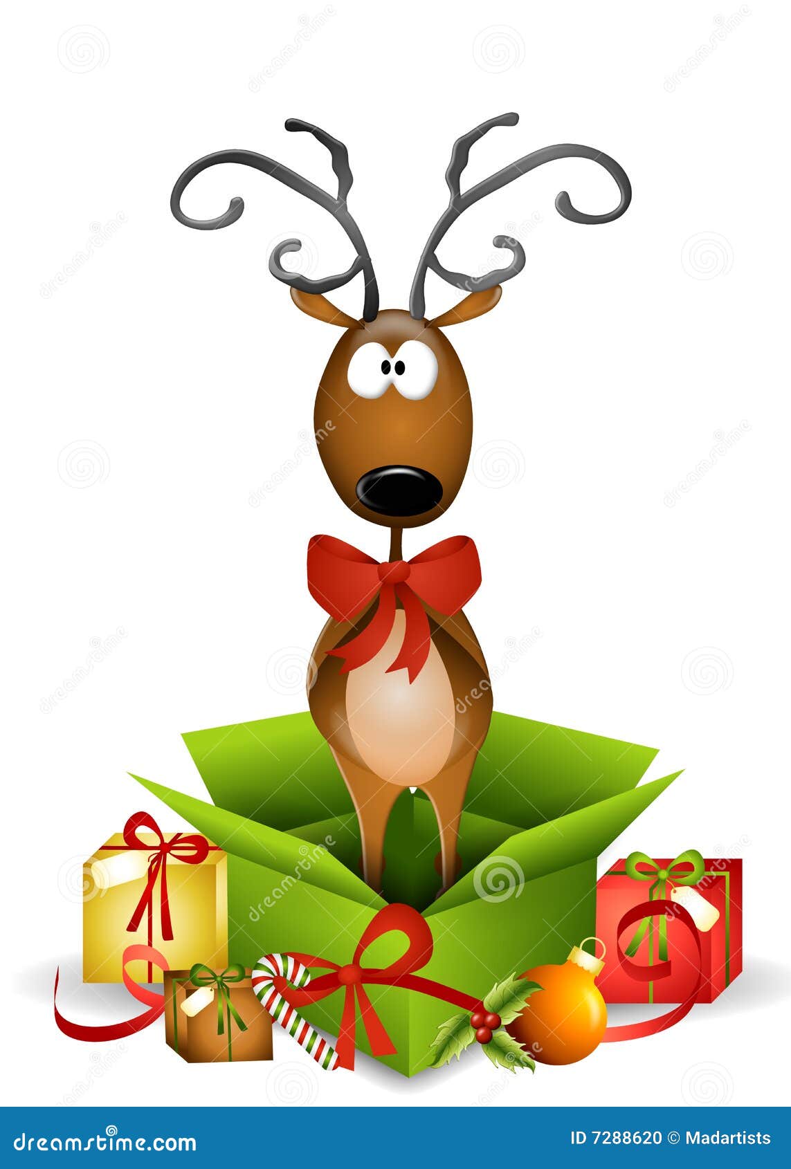 Aanwezige Kerstmis Van Het Rendier Stock Illustratie - Illustration of ...