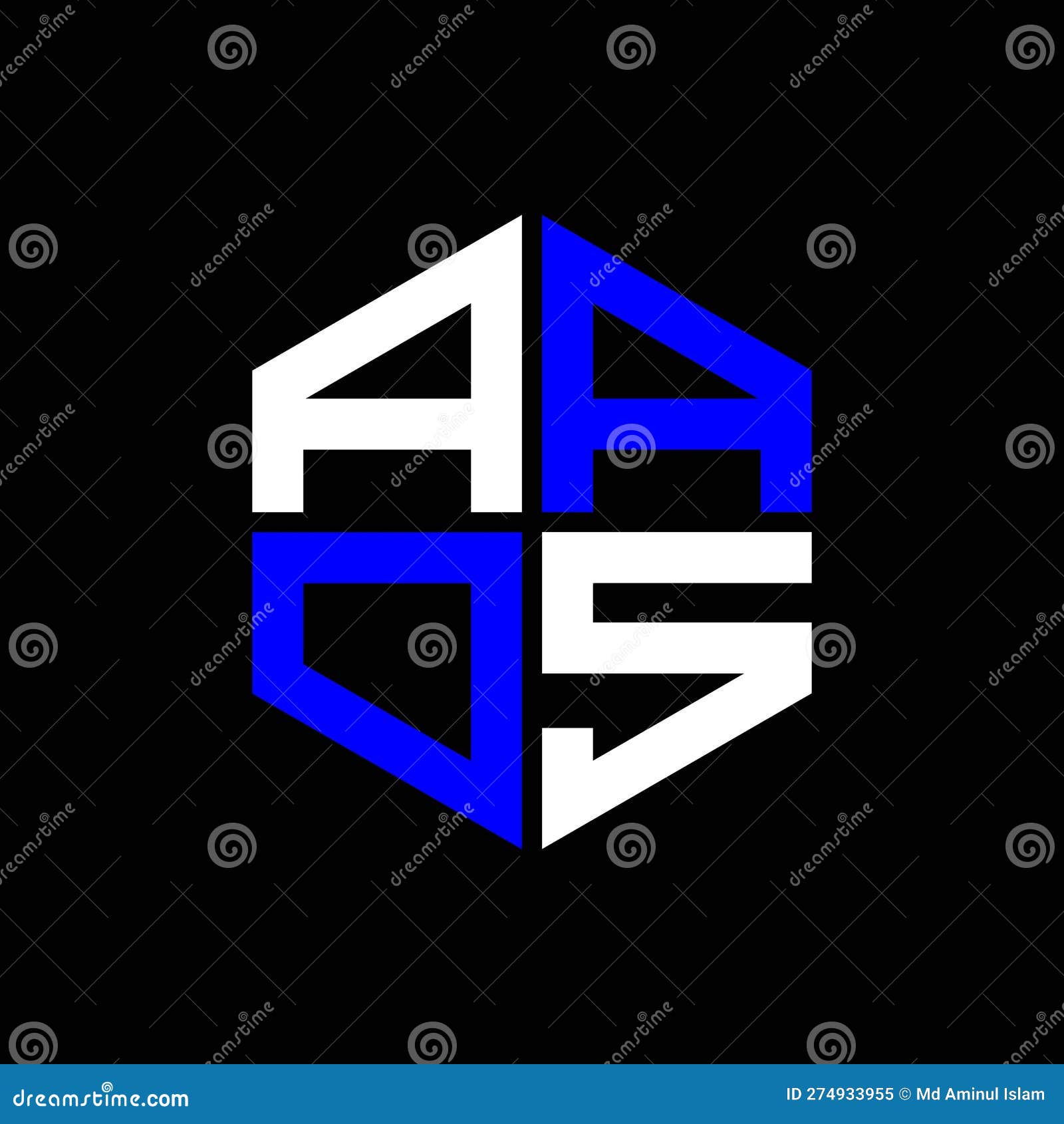 AAOS Letter Logo Creative Design with Vector Graphic, Stock Vector ...