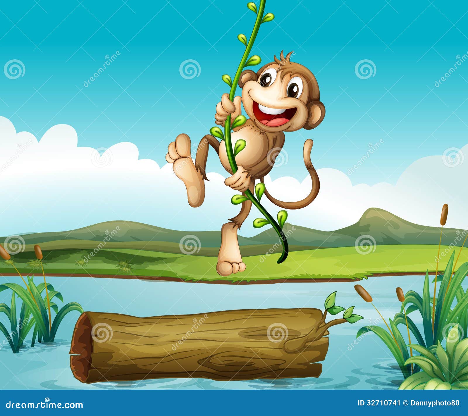 Aap het slingeren vector illustratie. Illustration of beeld - 32710741