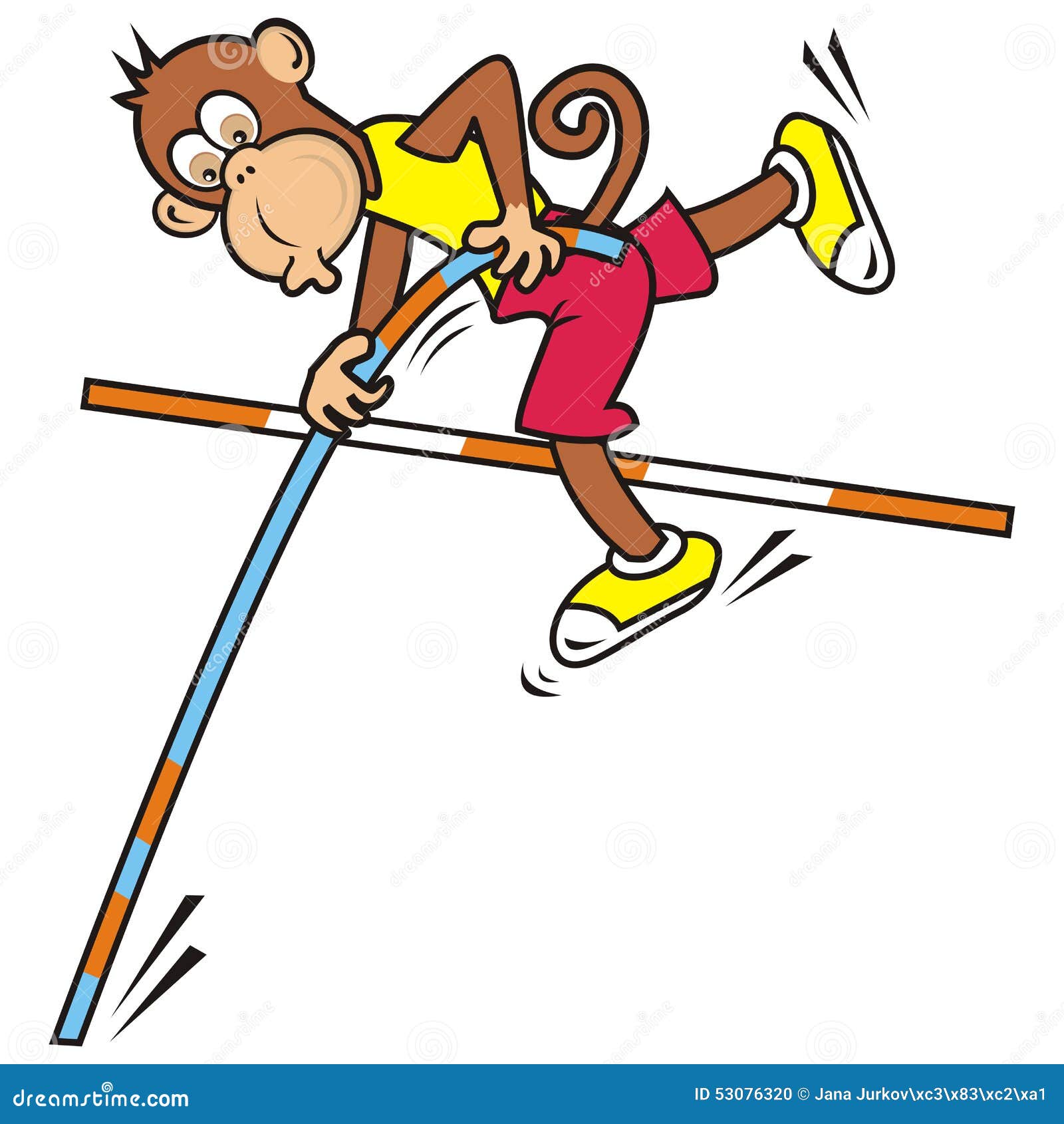 Aap, hoogspringen vector illustratie. Illustration of karikatuur - 53076320