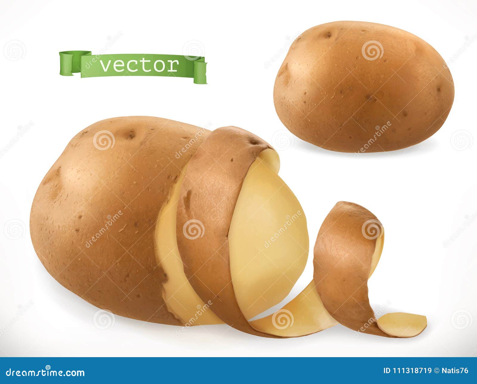 Aardappelschillen Krul 3d Vectorpictogram Vector Illustratie ...