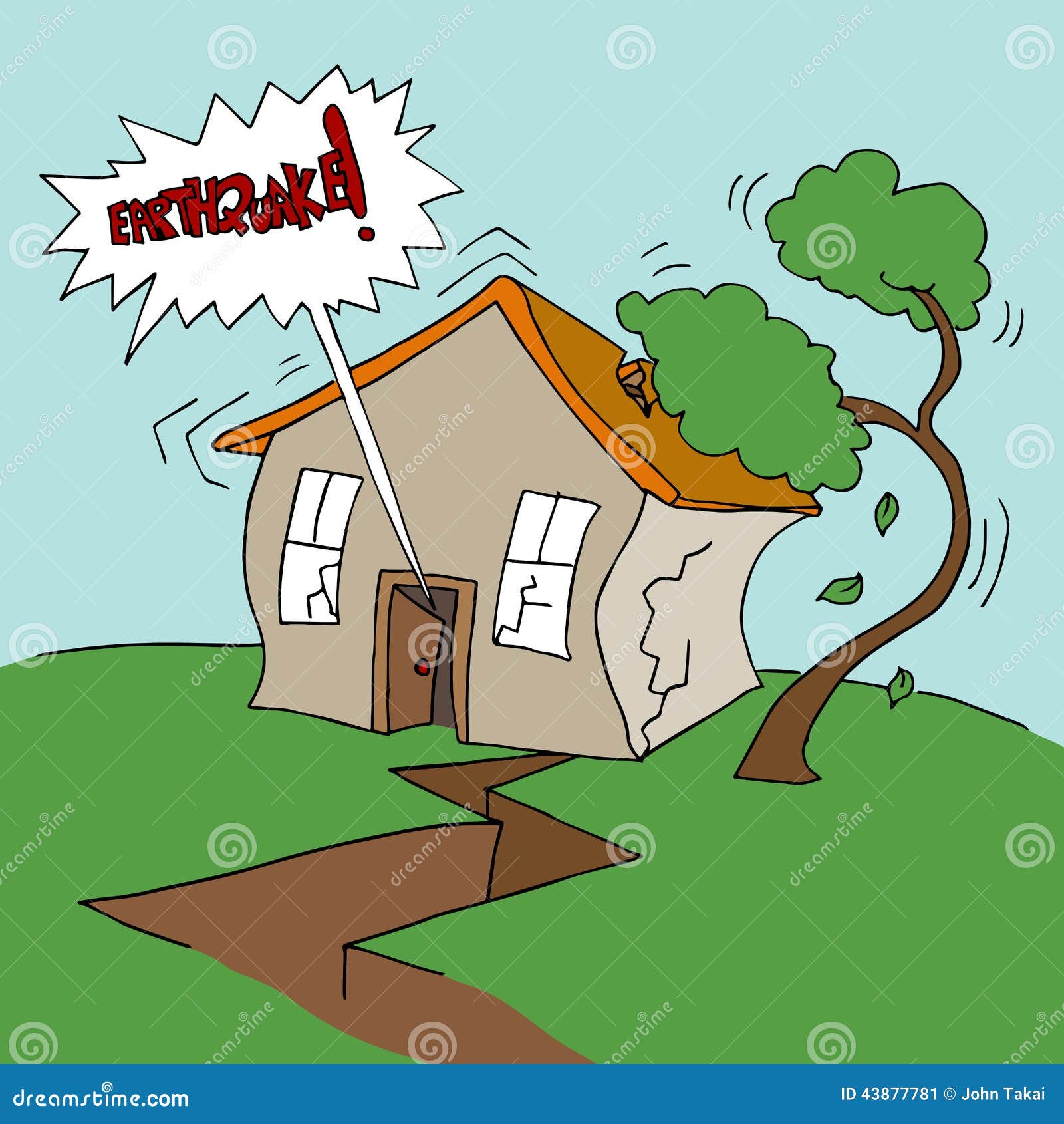 Aardbeving thuis vector illustratie. Illustration of aarde - 43877781