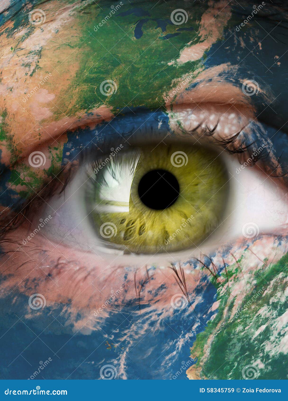 Aarde En Groen Menselijk Oog Stock Afbeelding - Image of mening, aarde ...