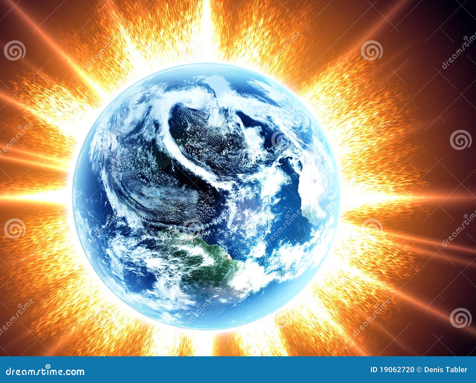 Aarde en zon stock illustratie. Illustration of geïsoleerd - 19062720