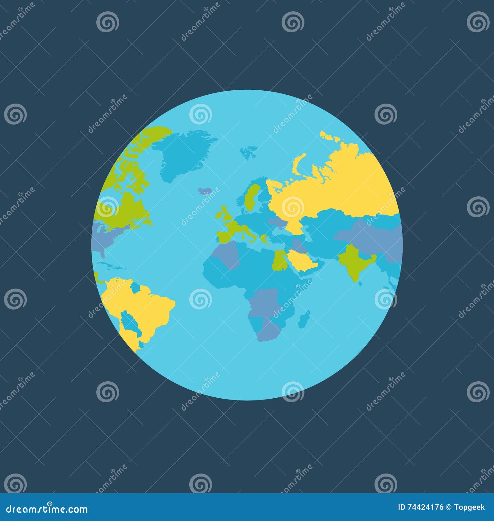 Aarde Met De Vectorillustratie Van Landen Vector Illustratie ...