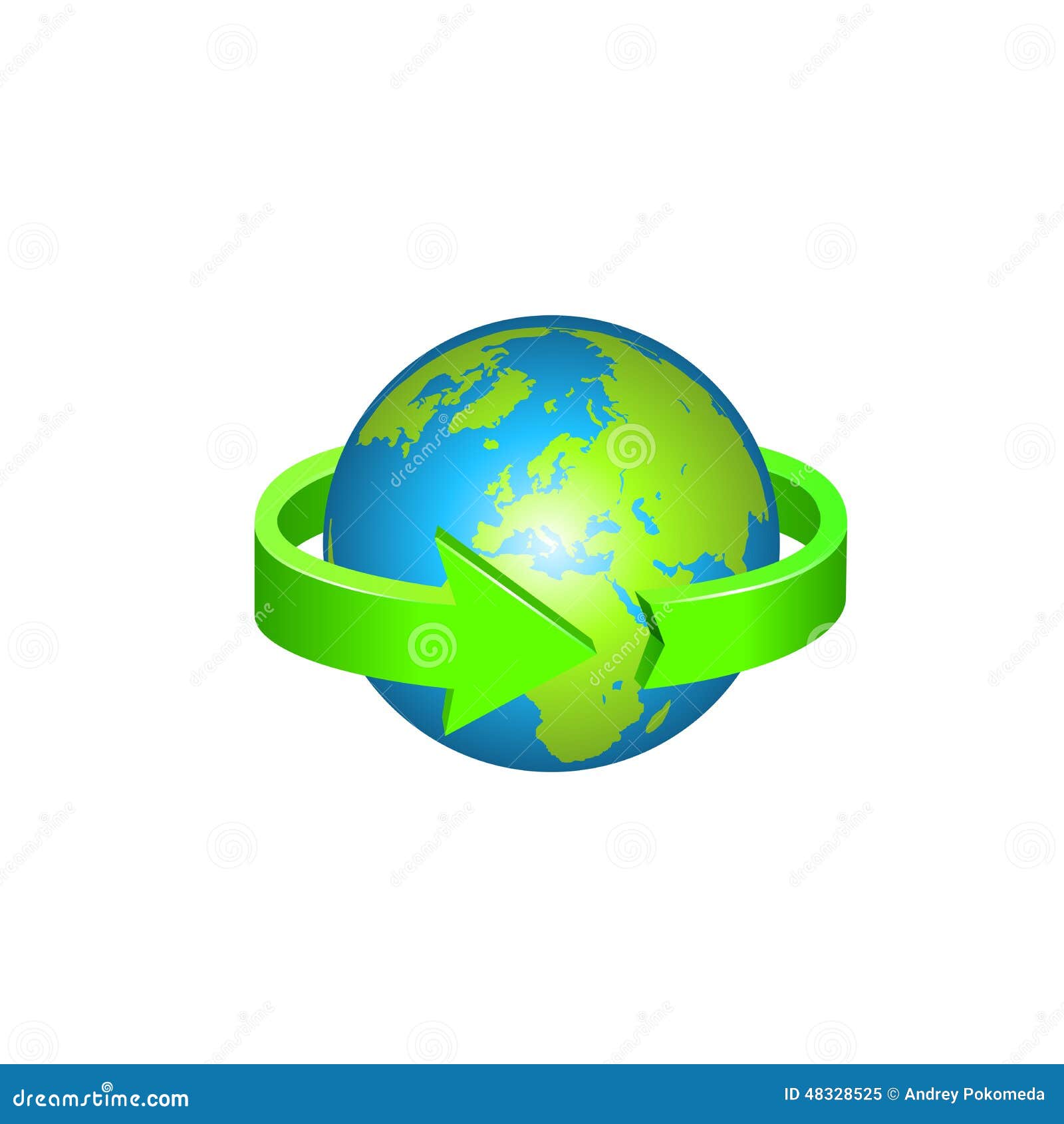 Aarde met pijl rond cirkel vector illustratie. Illustration of creatief ...