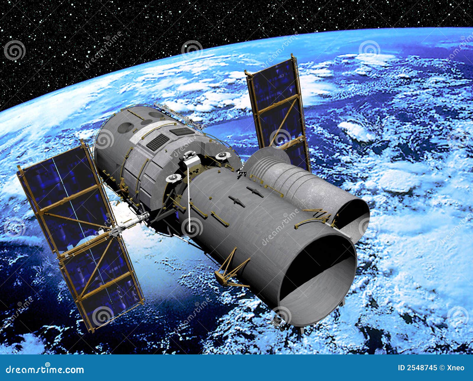 Aarde met Satelliet stock illustratie. Illustration of realistisch ...