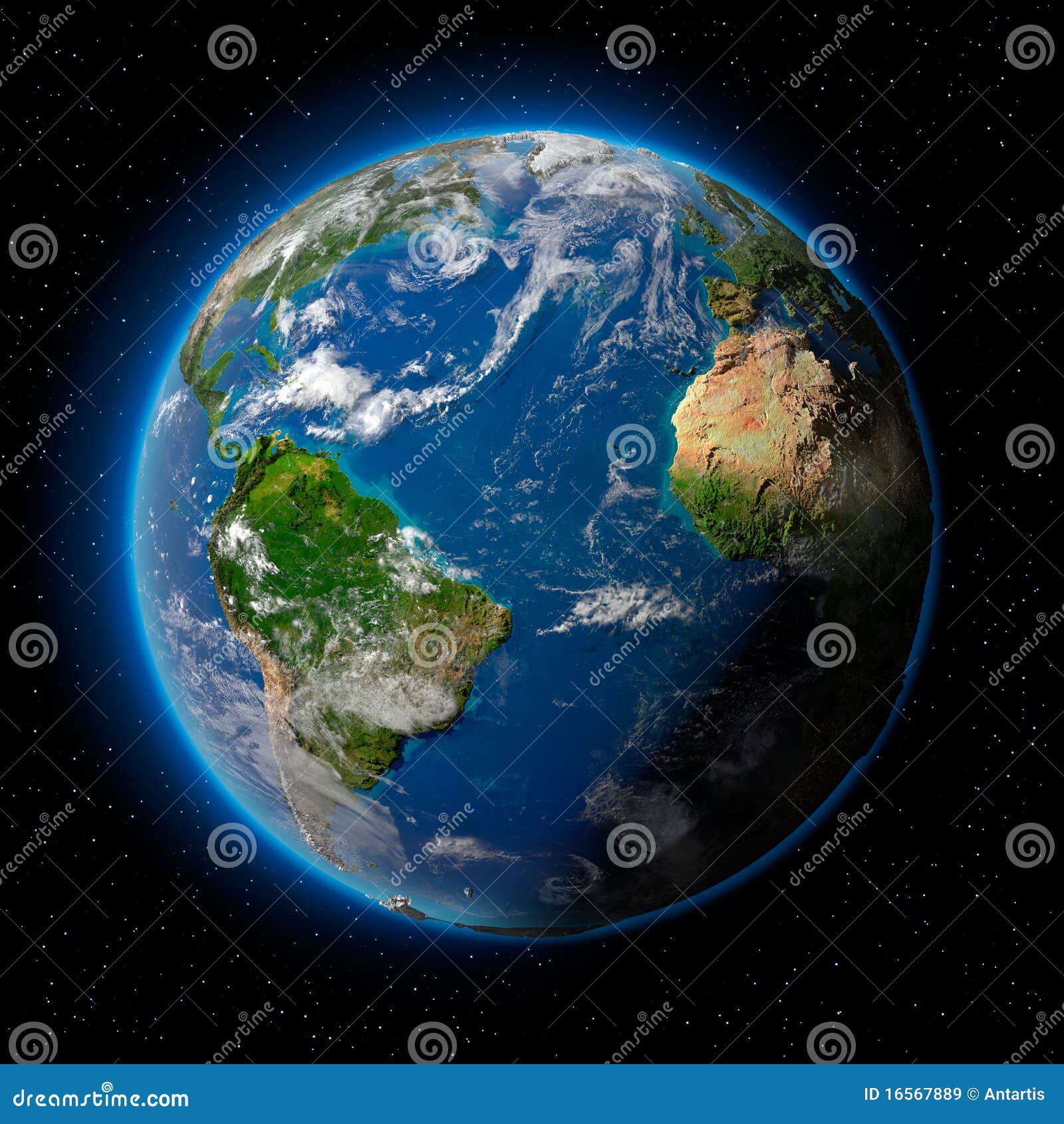 Aarde in Ruimte stock illustratie. Illustration of atmosfeer - 16567889