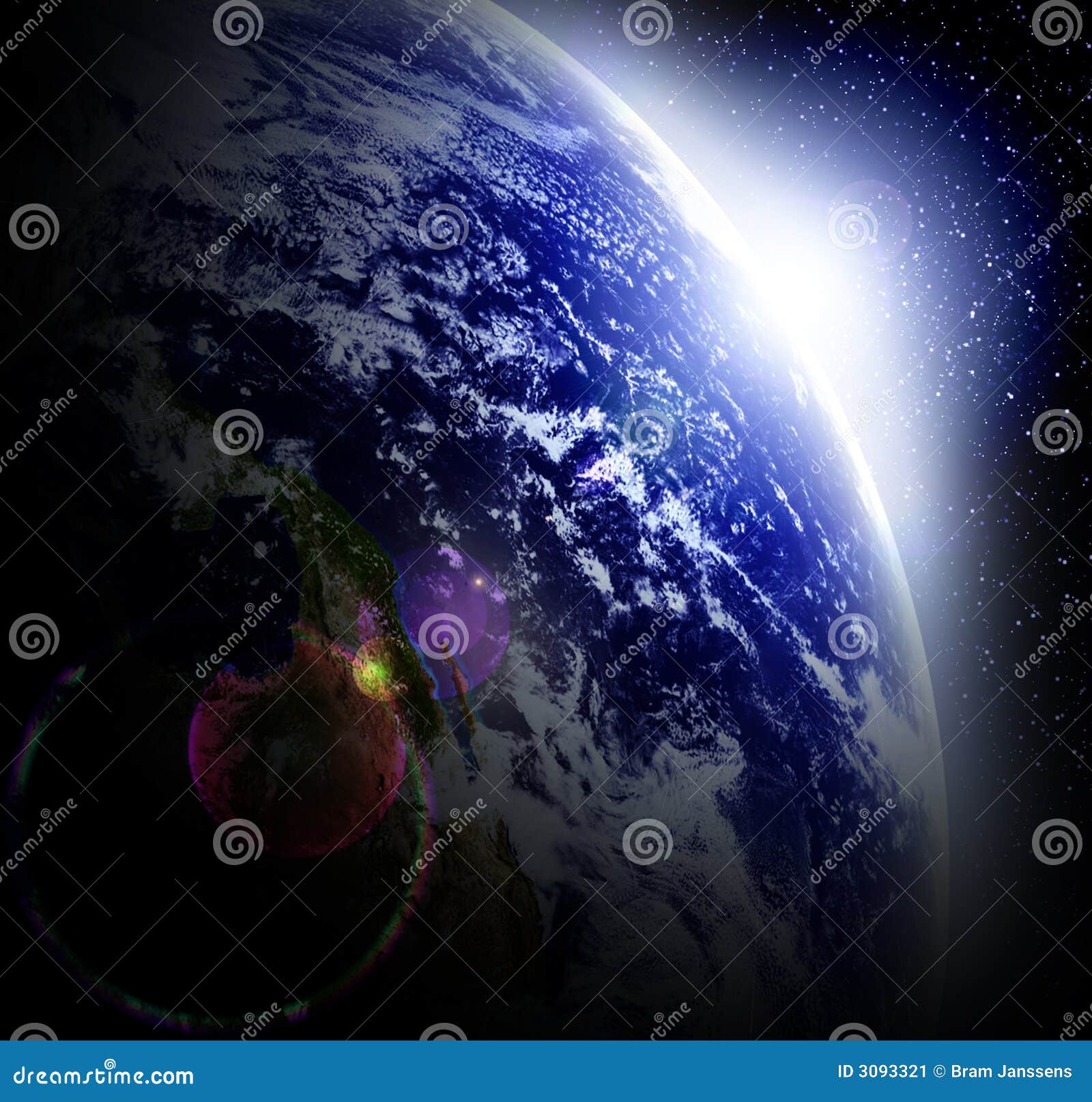 Aarde in ruimte stock illustratie. Illustration of ruimte - 3093321