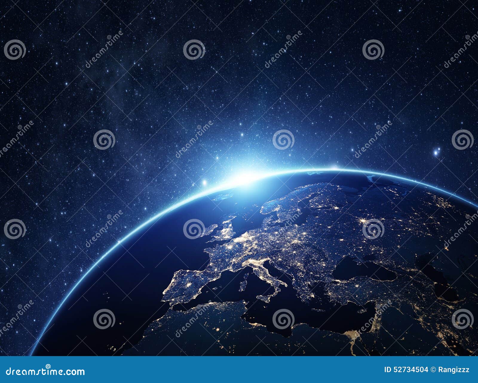 Aarde Van De Ruimte Bij Nacht Stock Foto - Image of explosie, blauw ...