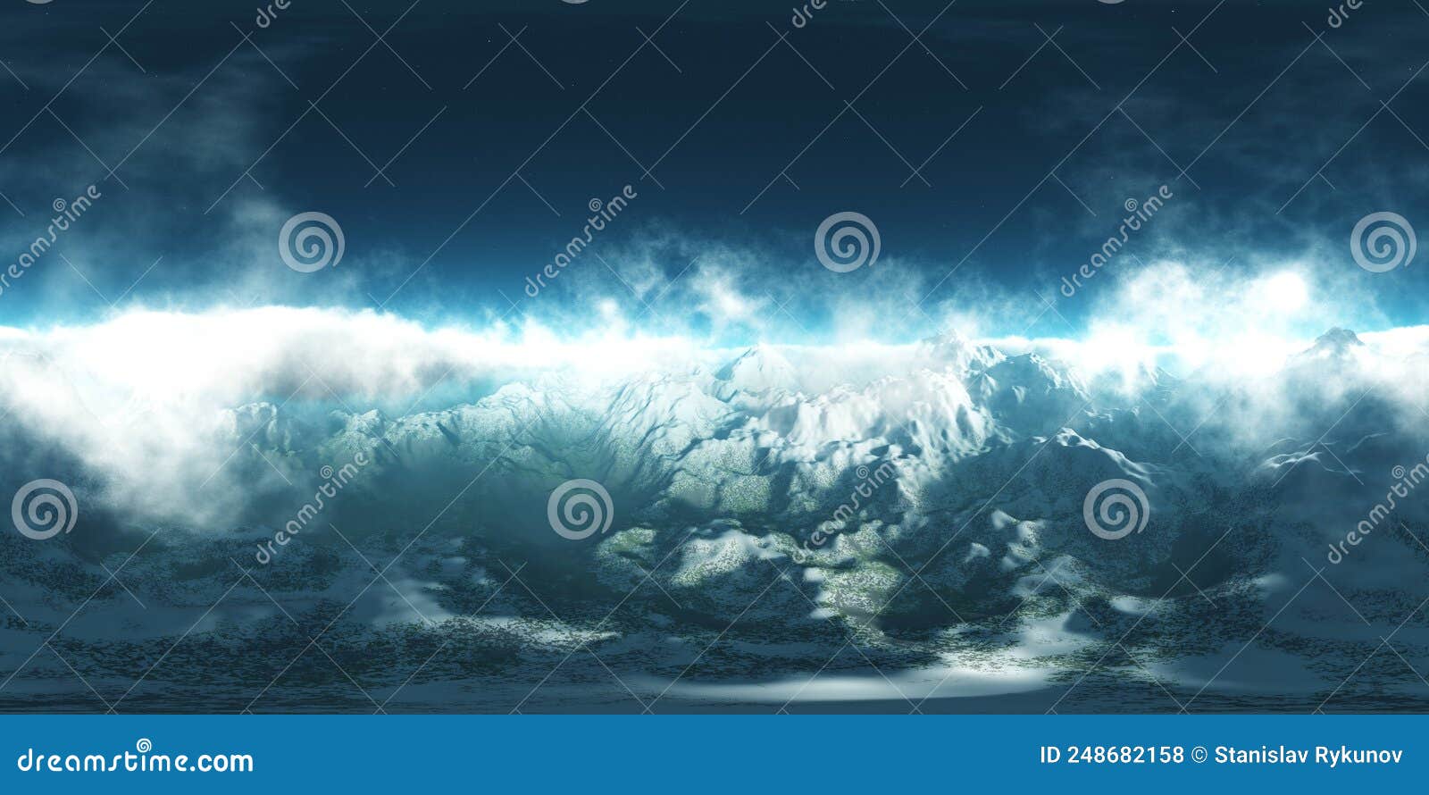 Aarde Van Orbit Hdri 3d Rendering Stock Illustratie - Illustration of ...