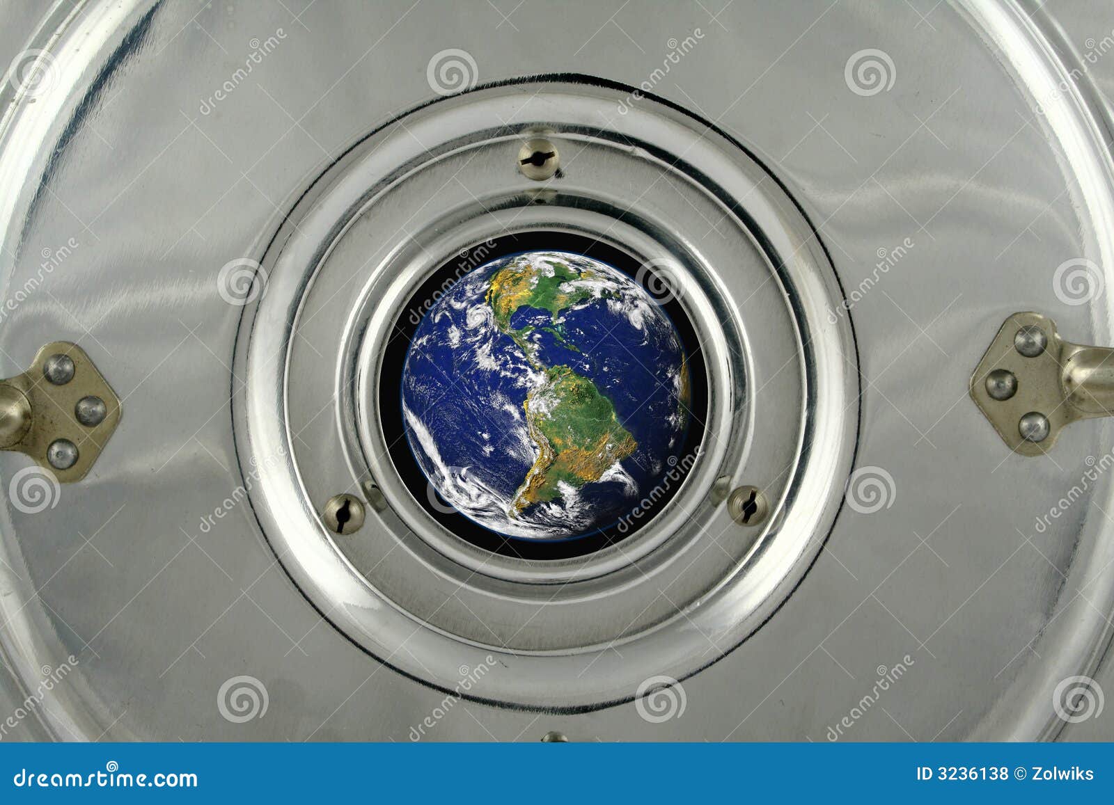 Aarde van ruimteschip stock foto. Image of aluminium, cirkel - 3236138