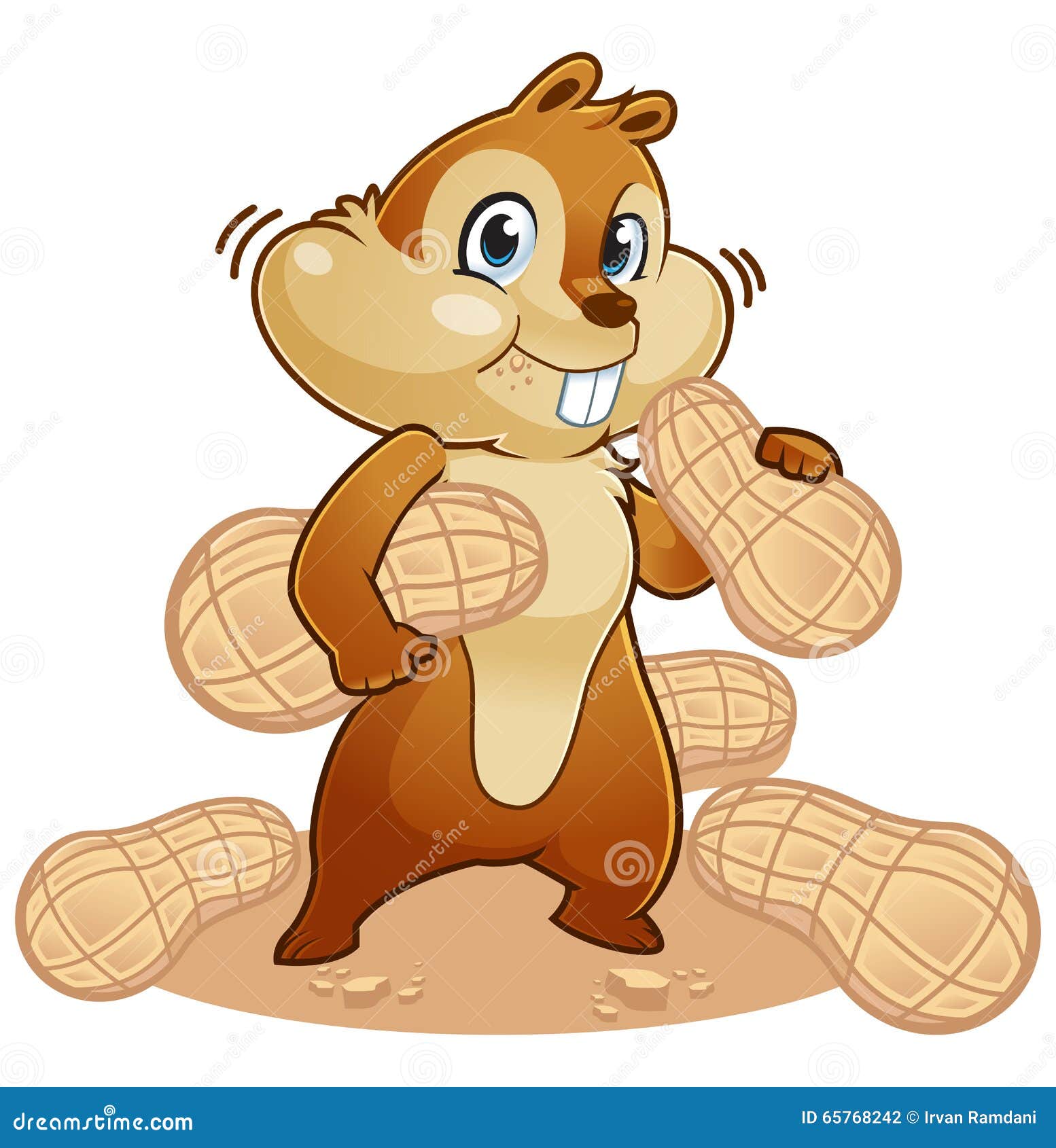 Aardeekhoorn Die Noten Eten Vector Illustratie - Illustration of modern ...