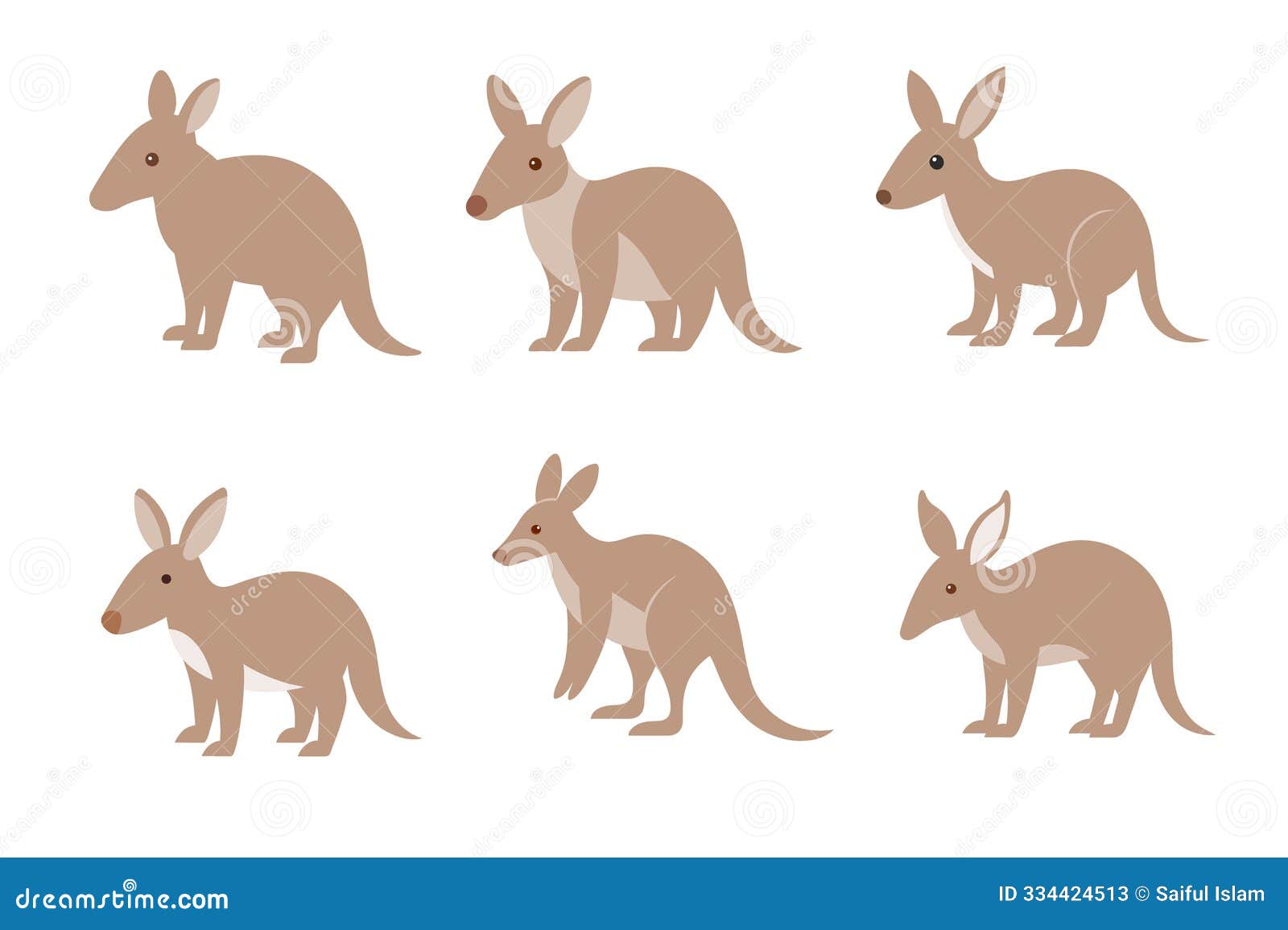 Aardvark vector set. stock vector. Illustration of aardvark - 334424513