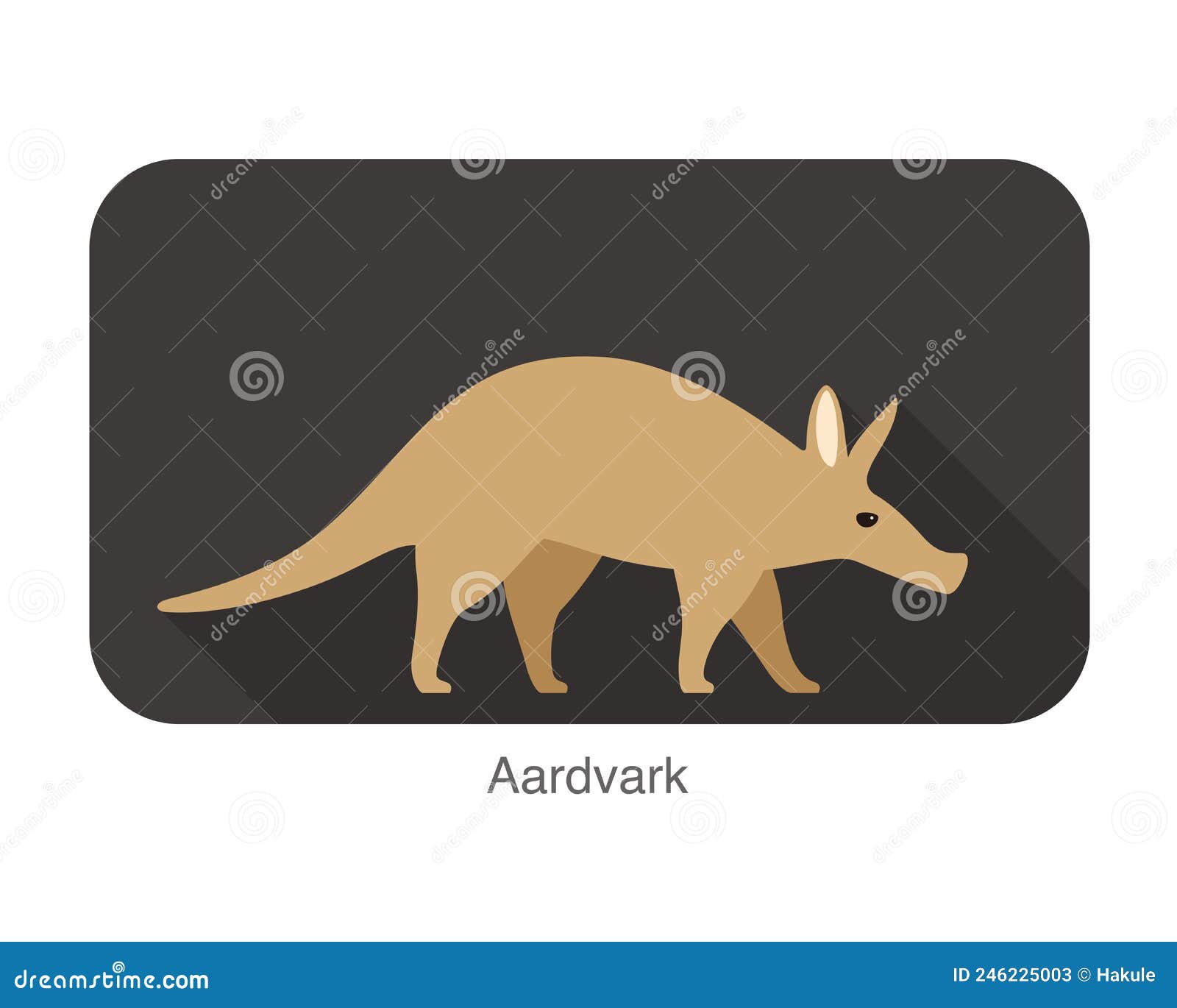 Aardvark Icon, African Animal, Silhouette Art Image Cartoon Vector ...