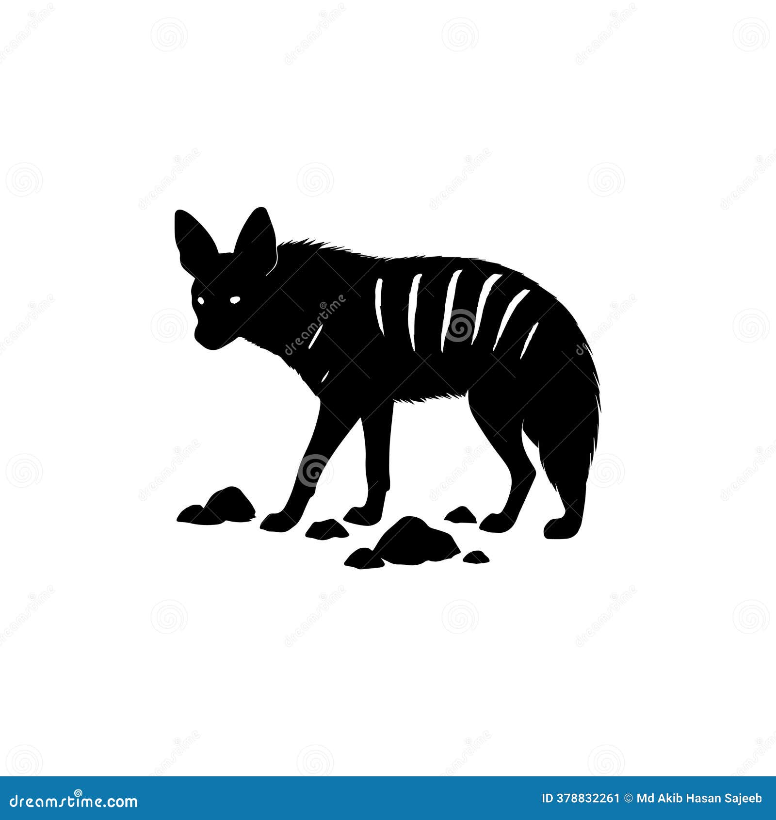 Aardwolf Animal Silhouette Vector | CartoonDealer.com #378832261