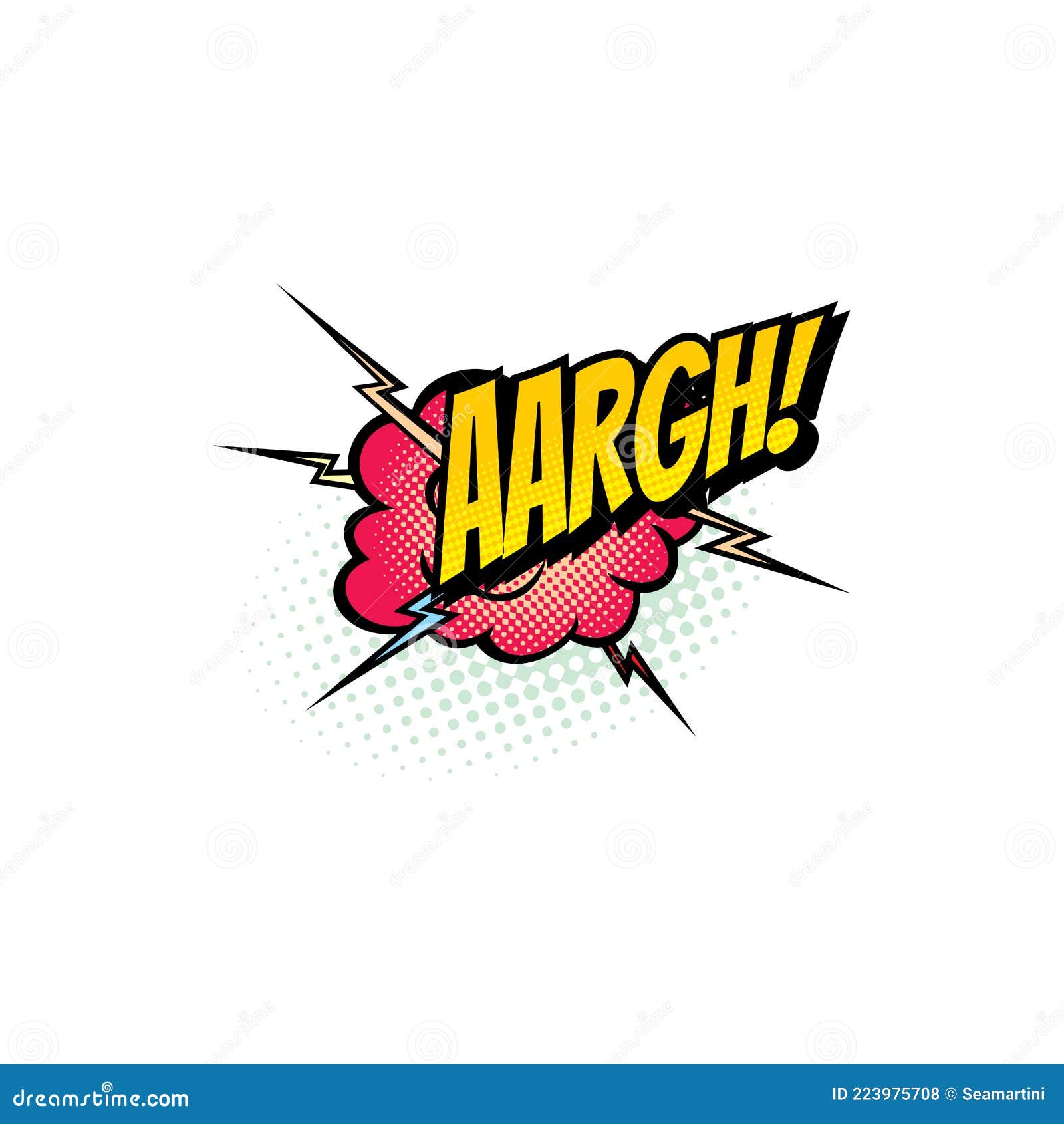 Aargh Pop Art Comic Bubble, Half Tone Vector Icon Stock Vector ...