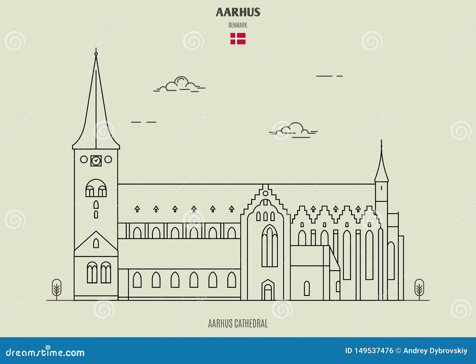 Aarhus Cathedral, Denmark. Architectural Symbols Of European Cities ...