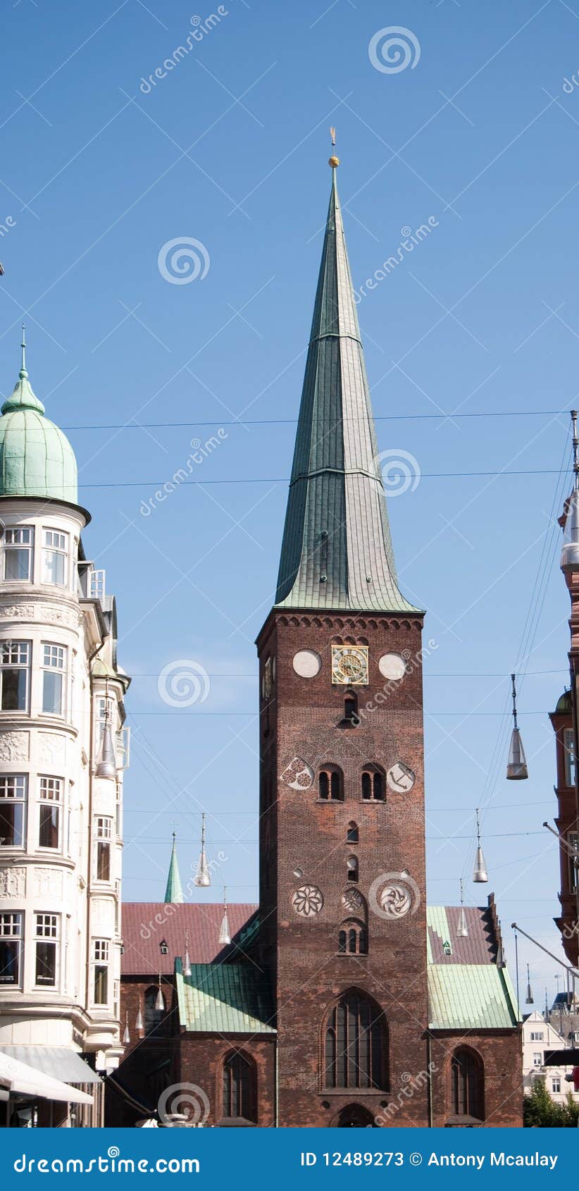 Aarhus church 02 stock image. Image of rooftops, building - 12489273