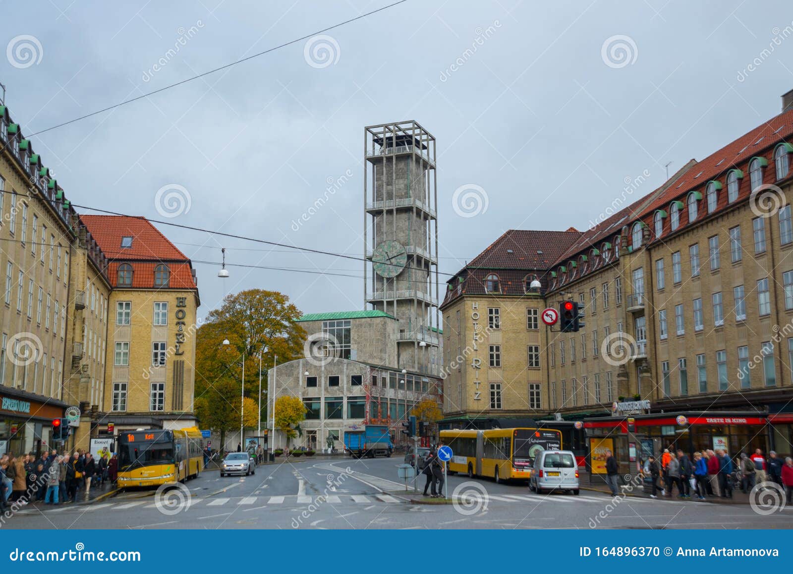 AARHUS, DENMARK: View on the Center of Aarhus with the Clock Tower of ...