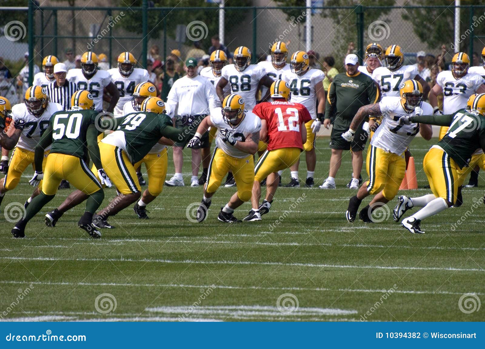 Aaron Rodgers Scrimmaging during NFL Training Camp Editorial ...