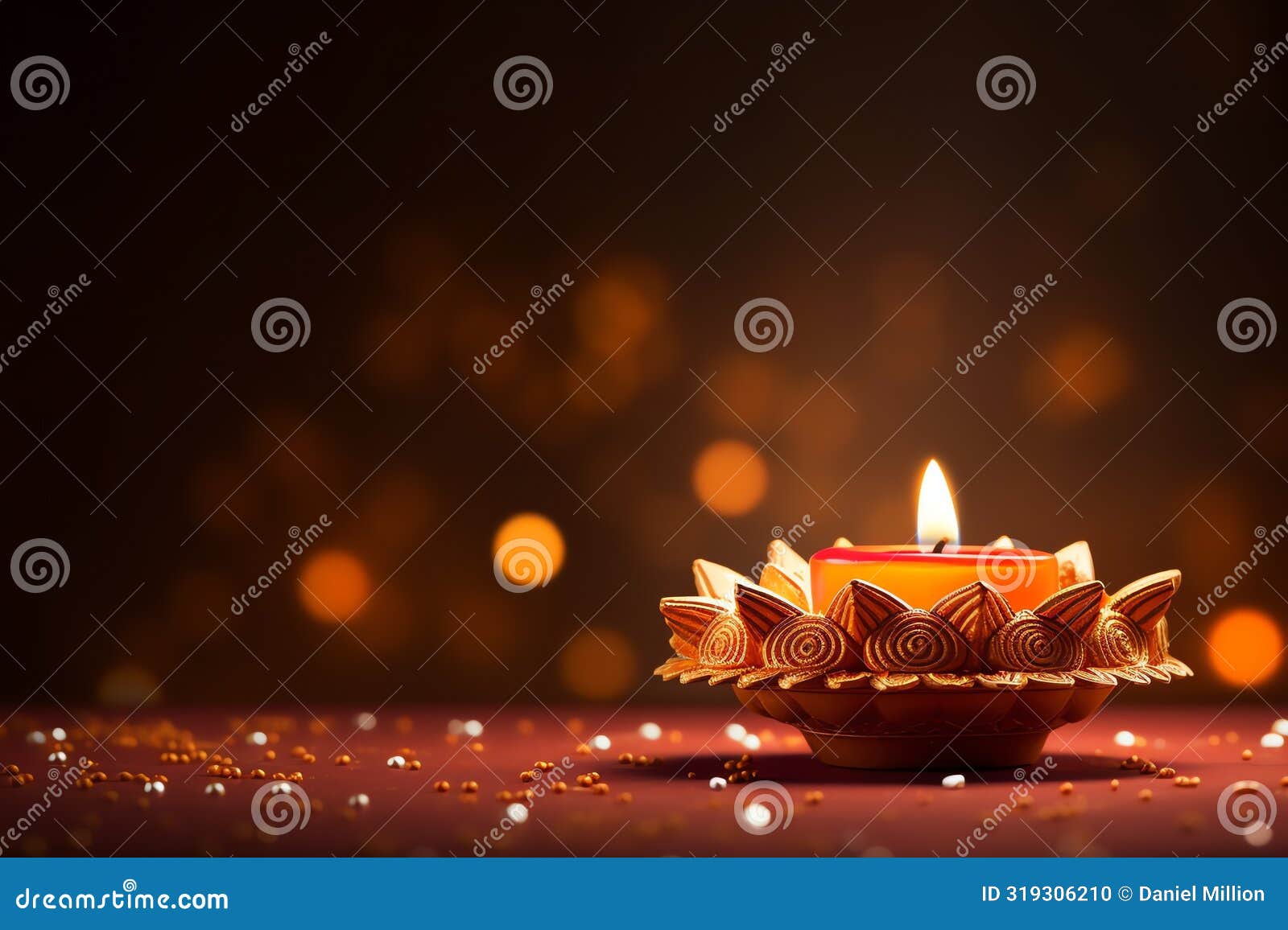 Aarti Diya Prayer Lamp Diwali Border Frame Royalty-Free Stock Photo ...