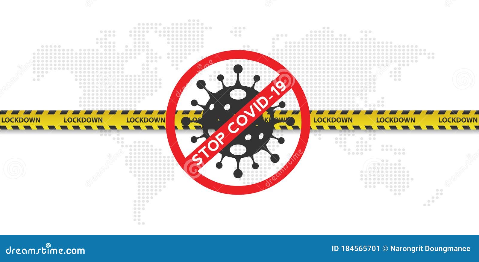 Stay at Home Quarantine Lockdown Label and Warning, Stop Coronavirus ...