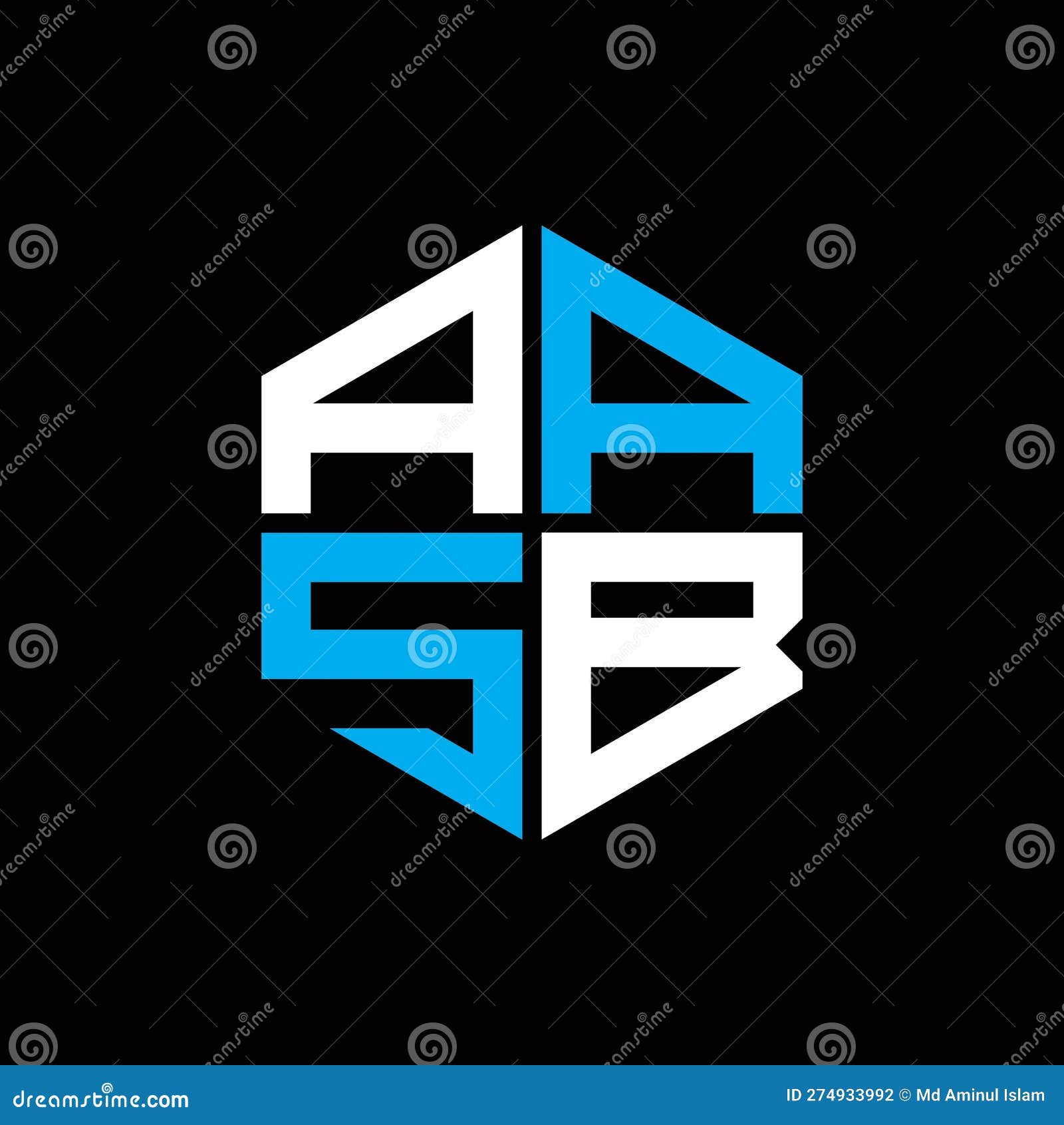 AASB Letter Logo Creative Design with Vector Graphic, Stock Vector ...