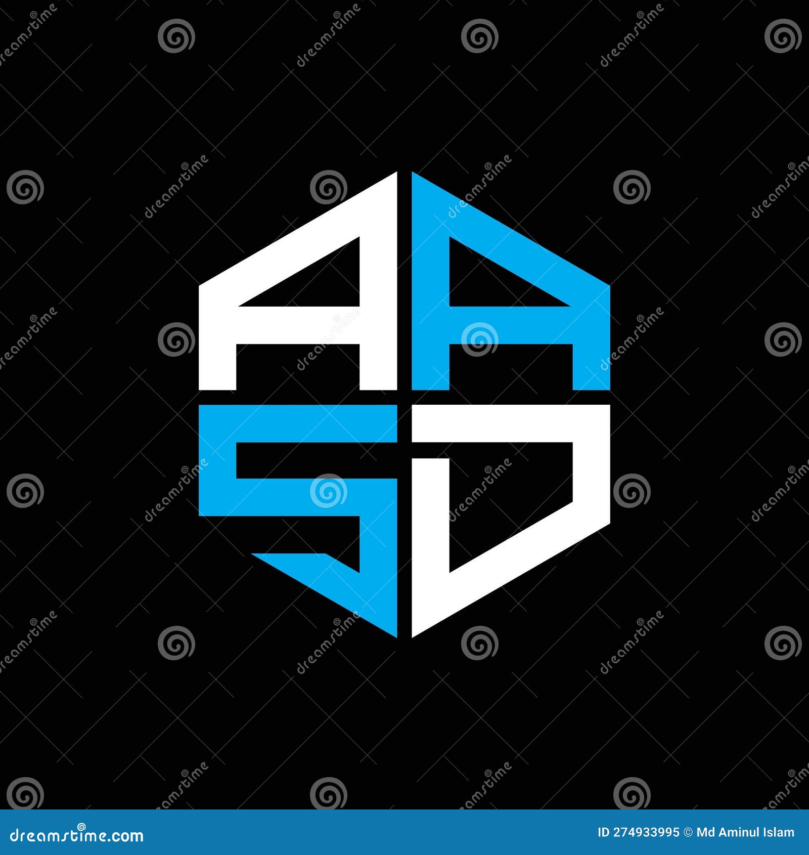 AASD Letter Logo Creative Design with Vector Graphic, Stock Vector ...