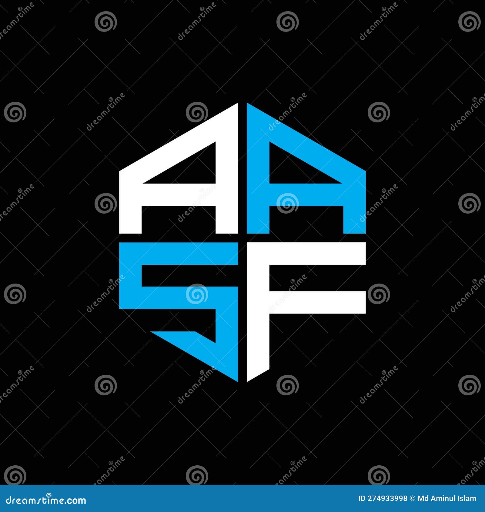 AASF Letter Logo Creative Design with Vector Graphic, Stock Vector ...
