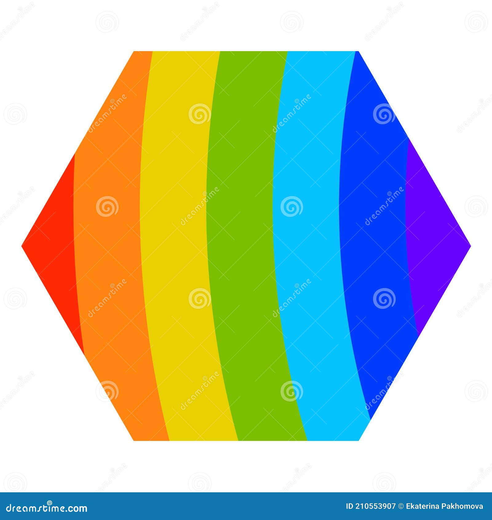 Cartoon Hexagon with Rainbow Texture in Flat Style Stock Vector ...